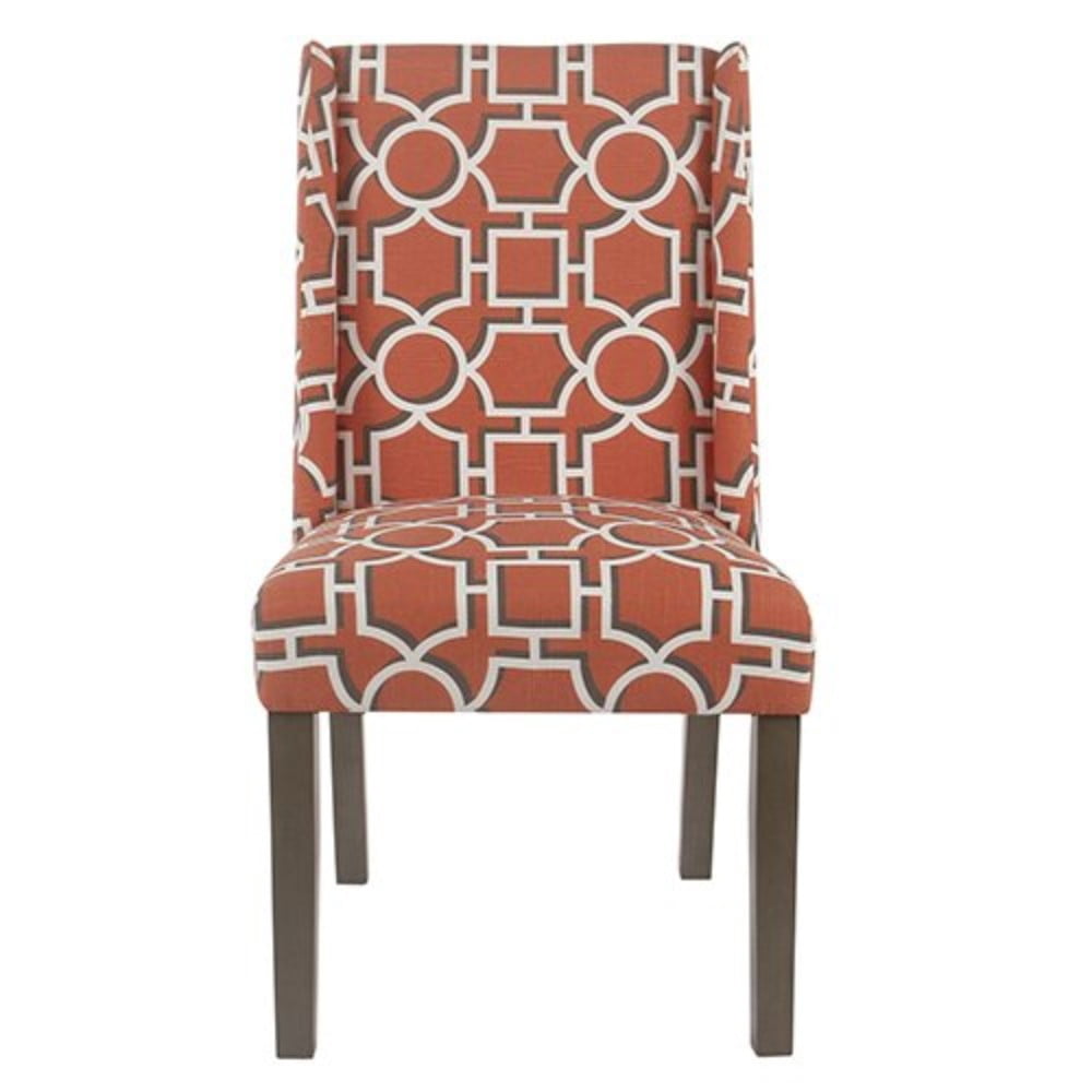 Benzara BM193943 Wooden Parson Dining Chairs with Trellis Patterned ...