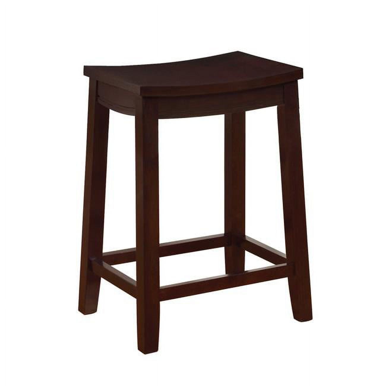 Benzara BM197260 Saddle Top Wooden Counter Stool with Slanted Legs ...
