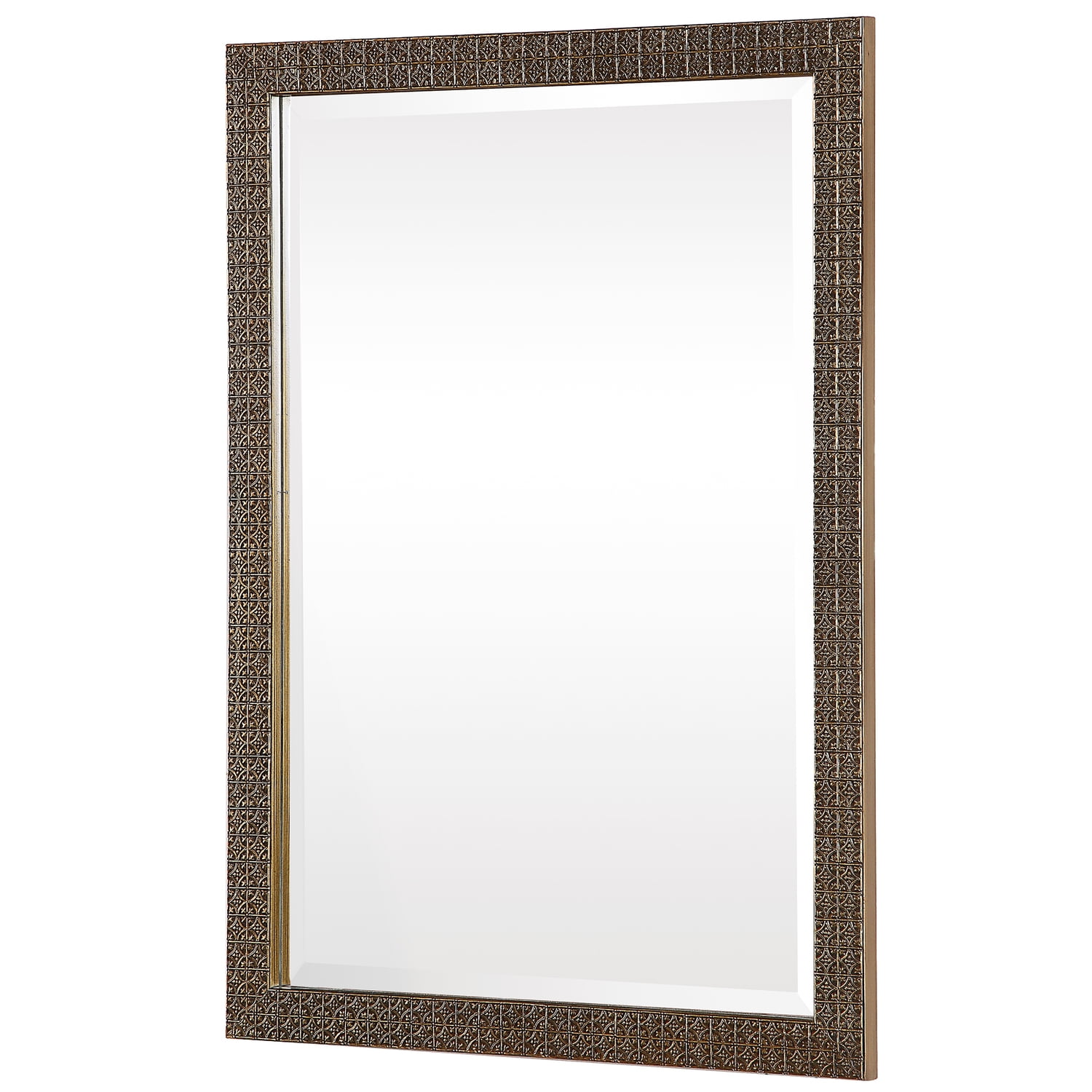 Benzara BM205005 Rectangular Wooden Frame Mirror with Unique Details ...
