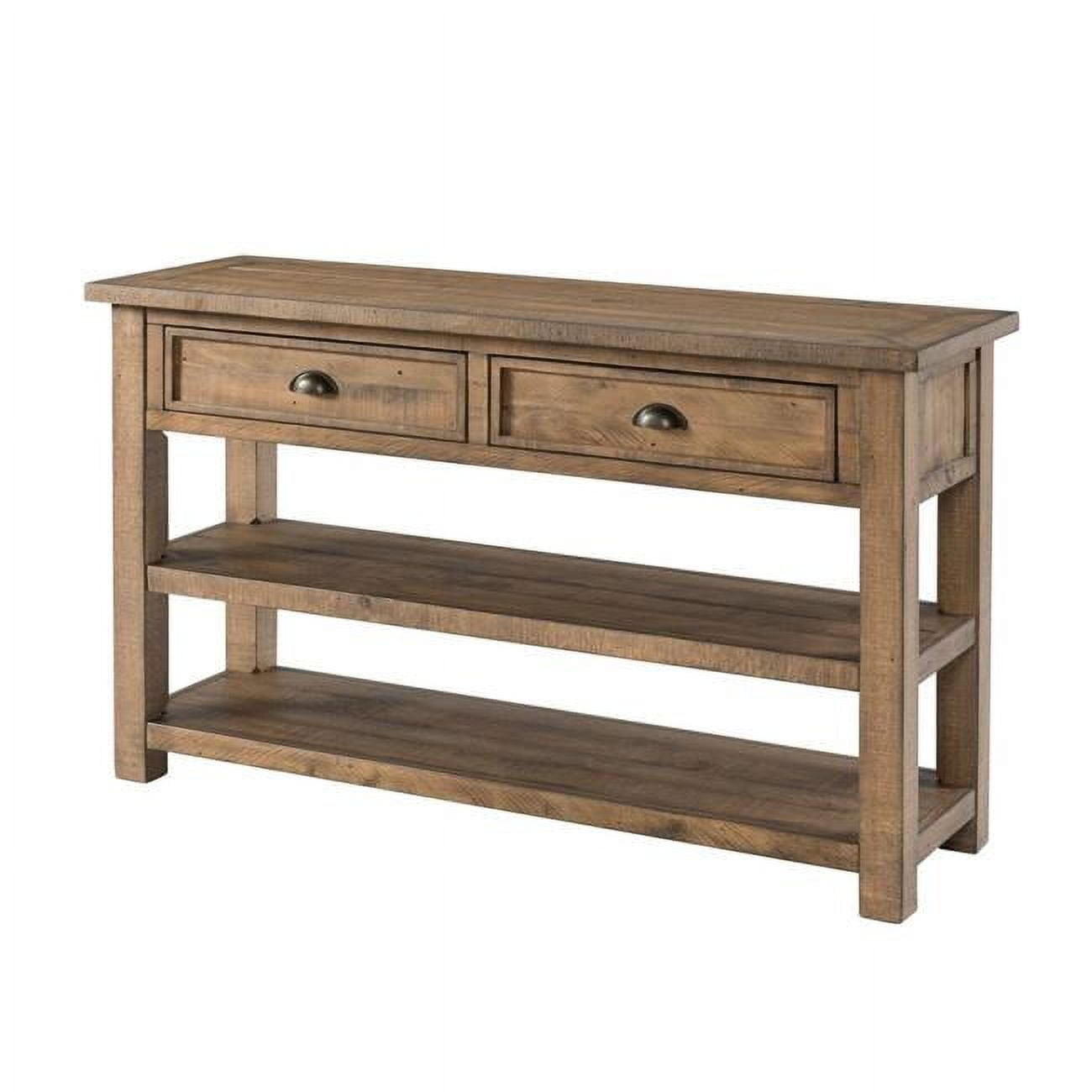 Benzara BM205978 Coastal Style Rectangular Wooden Console Table with 2 ...