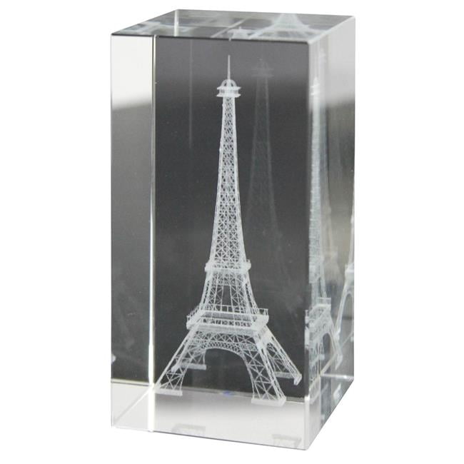 Hologram with Eiffel Tower Print and Glass Body, Clear, Saltoro Sherpi ...