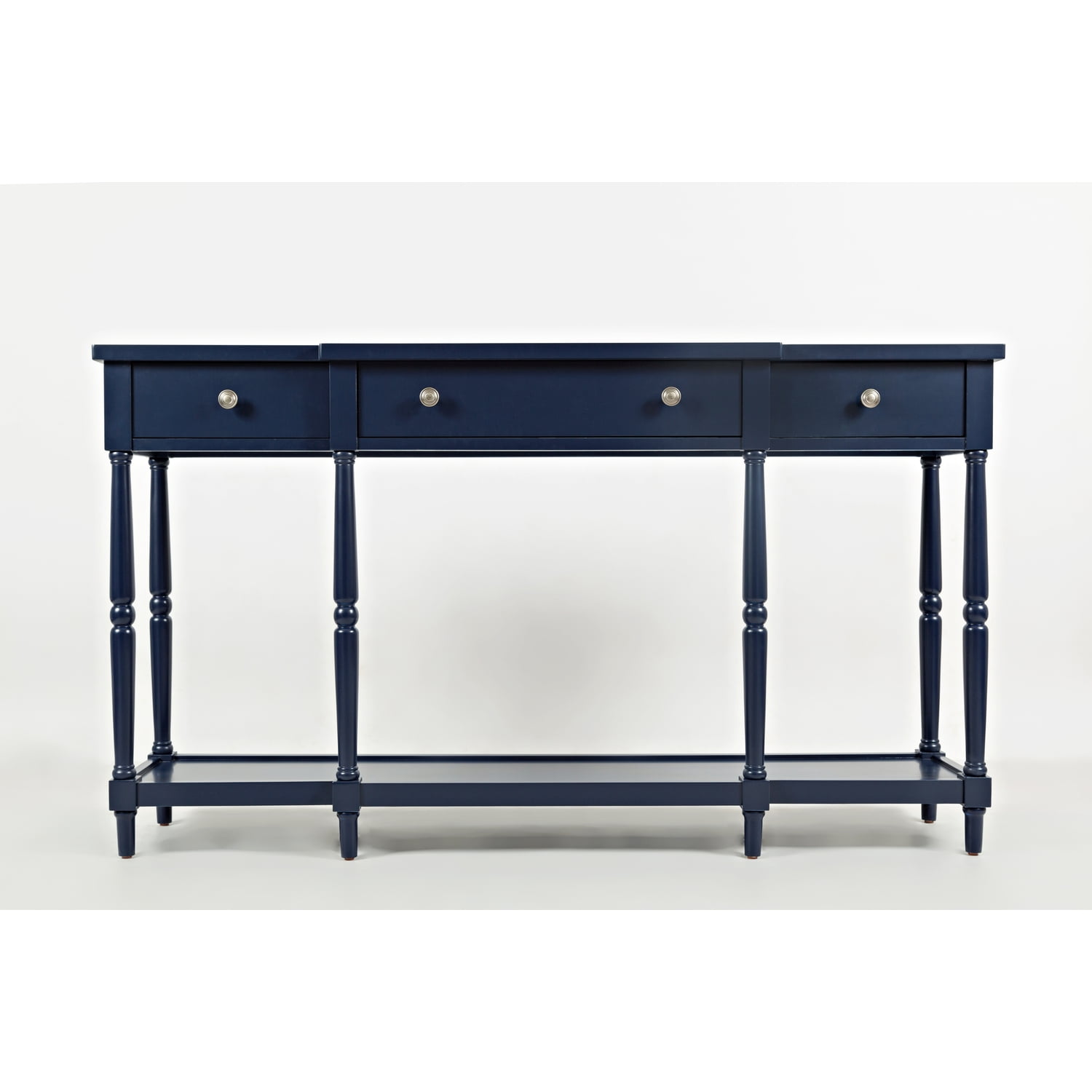 Benzara Breakfront Detailed Wooden Console Table With 3 Drawers-Color ...