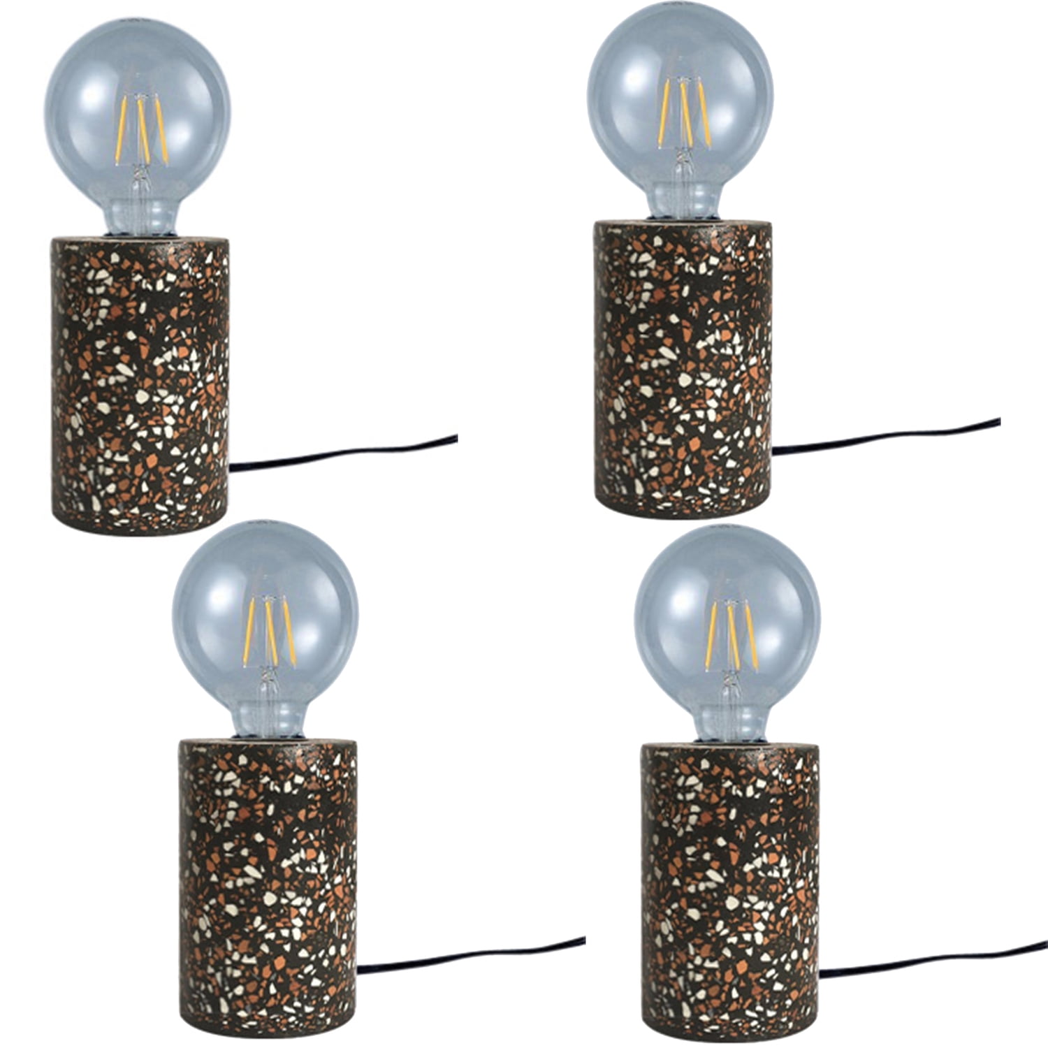 Benjara BM242872 Cement Column Lamp with Edison Bulb & Speckles, Black ...