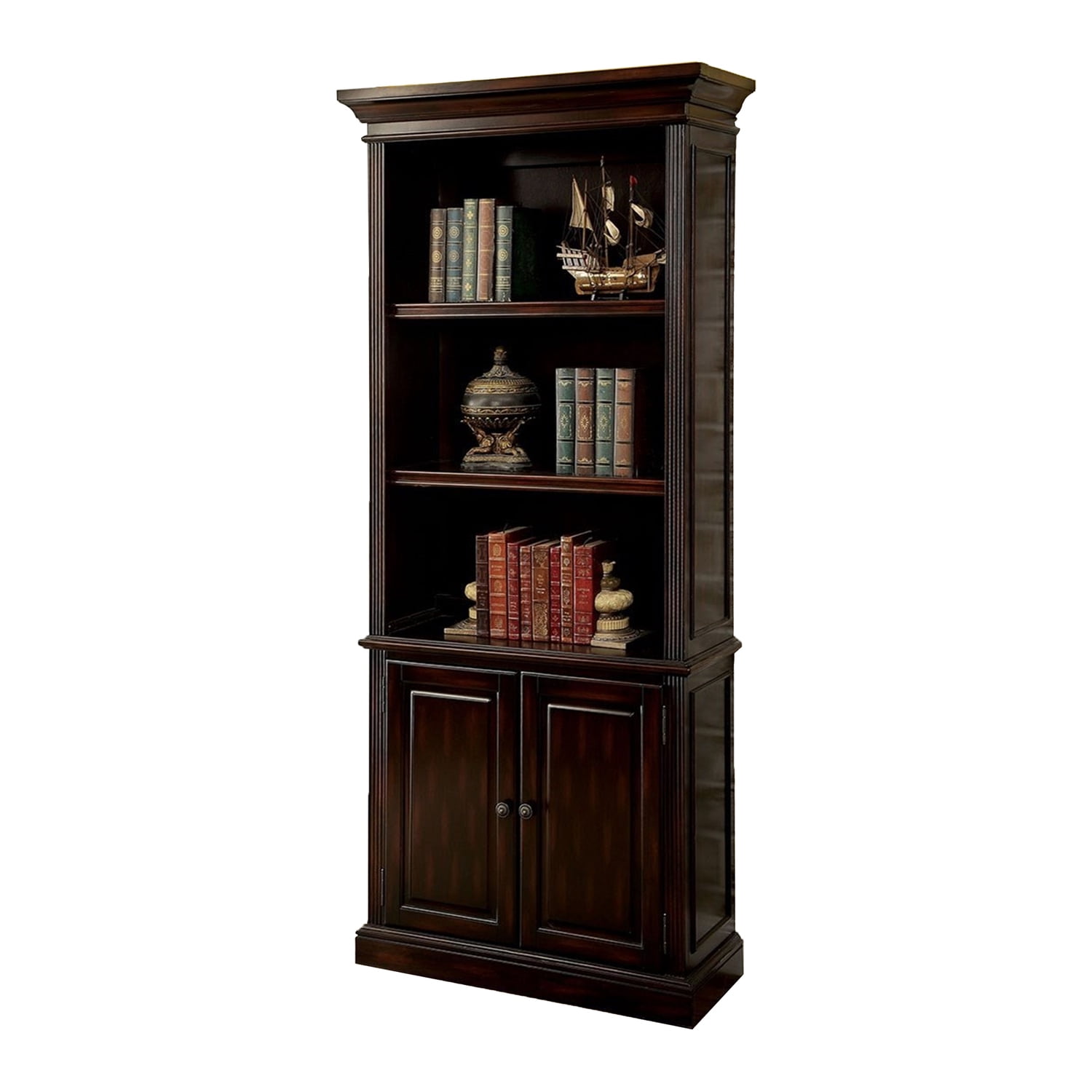 Benzara Coolidge Transitional Style, Book Shelf With Multiple Drawers ...