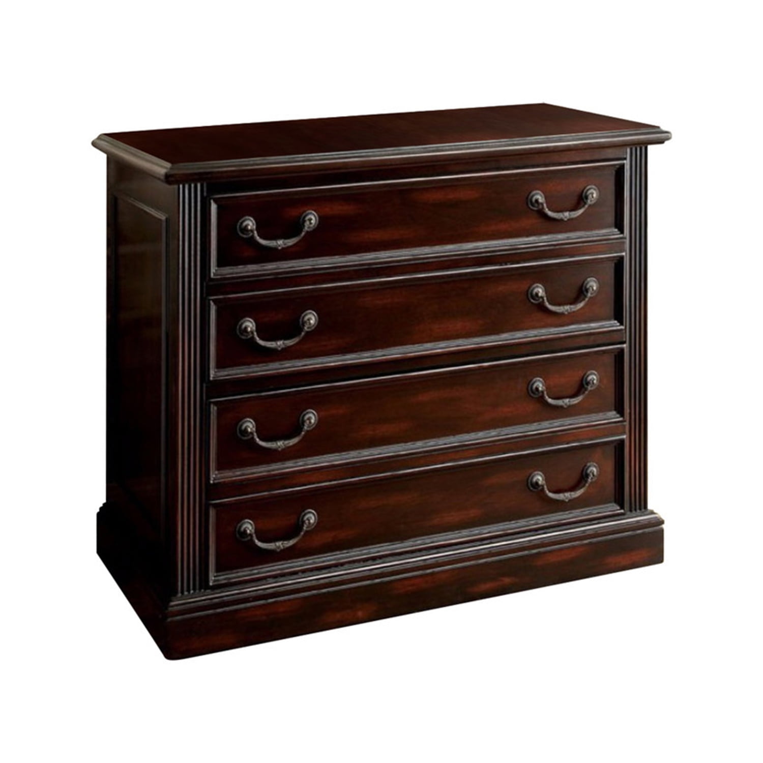 Benzara Coolidge Transitional Style File Cabinet, Cherry - Walmart.com