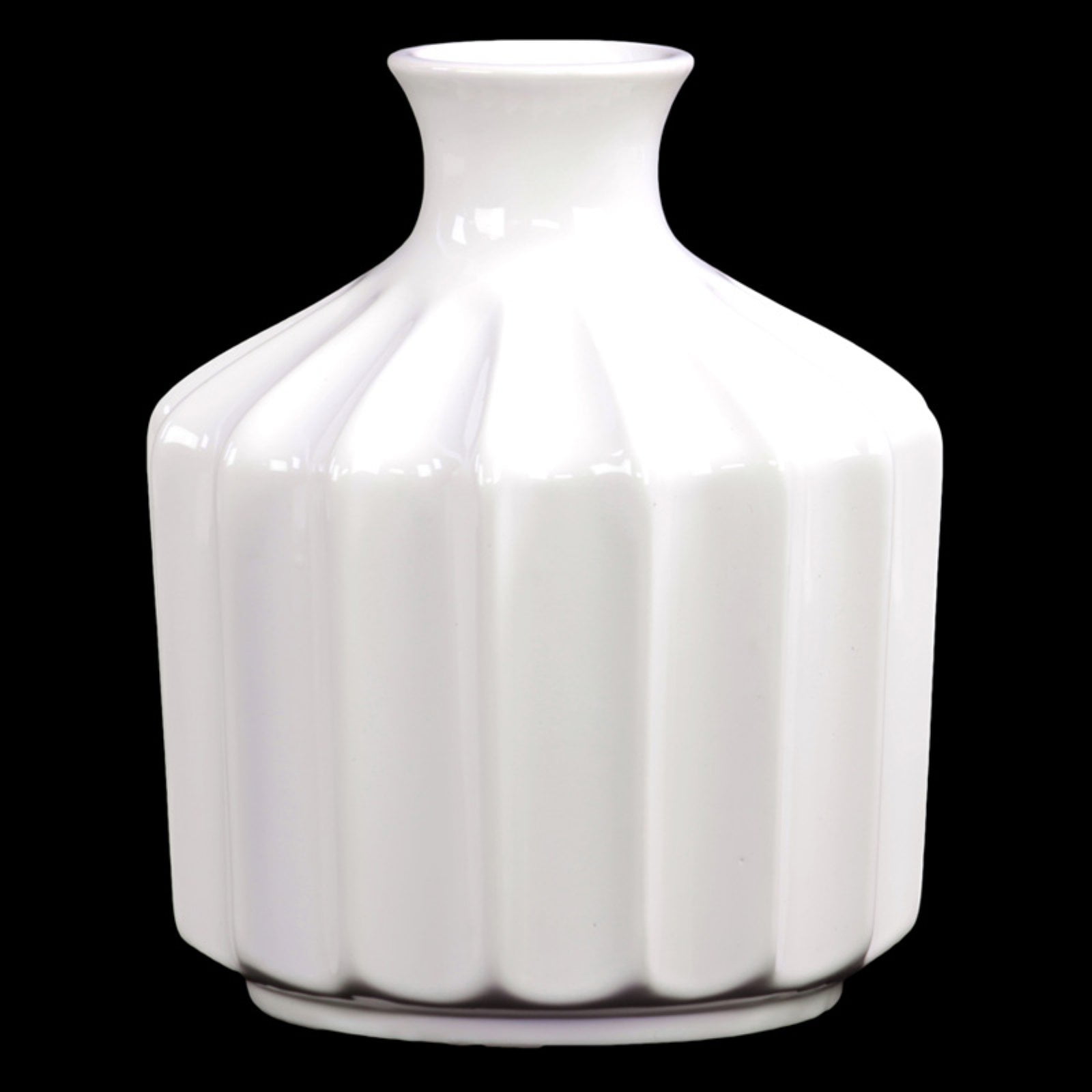 Large Ceramic Vase Corrugated - White - Walmart.com