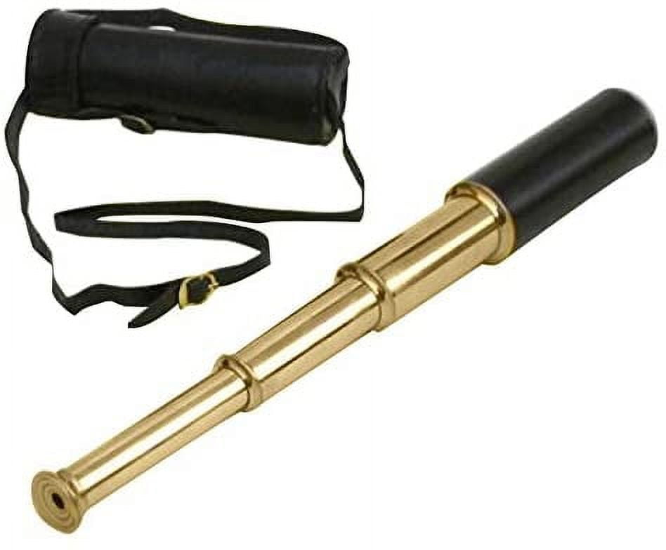 Benzara Elegant Retractable Telescope with Genuine Leather Case ...