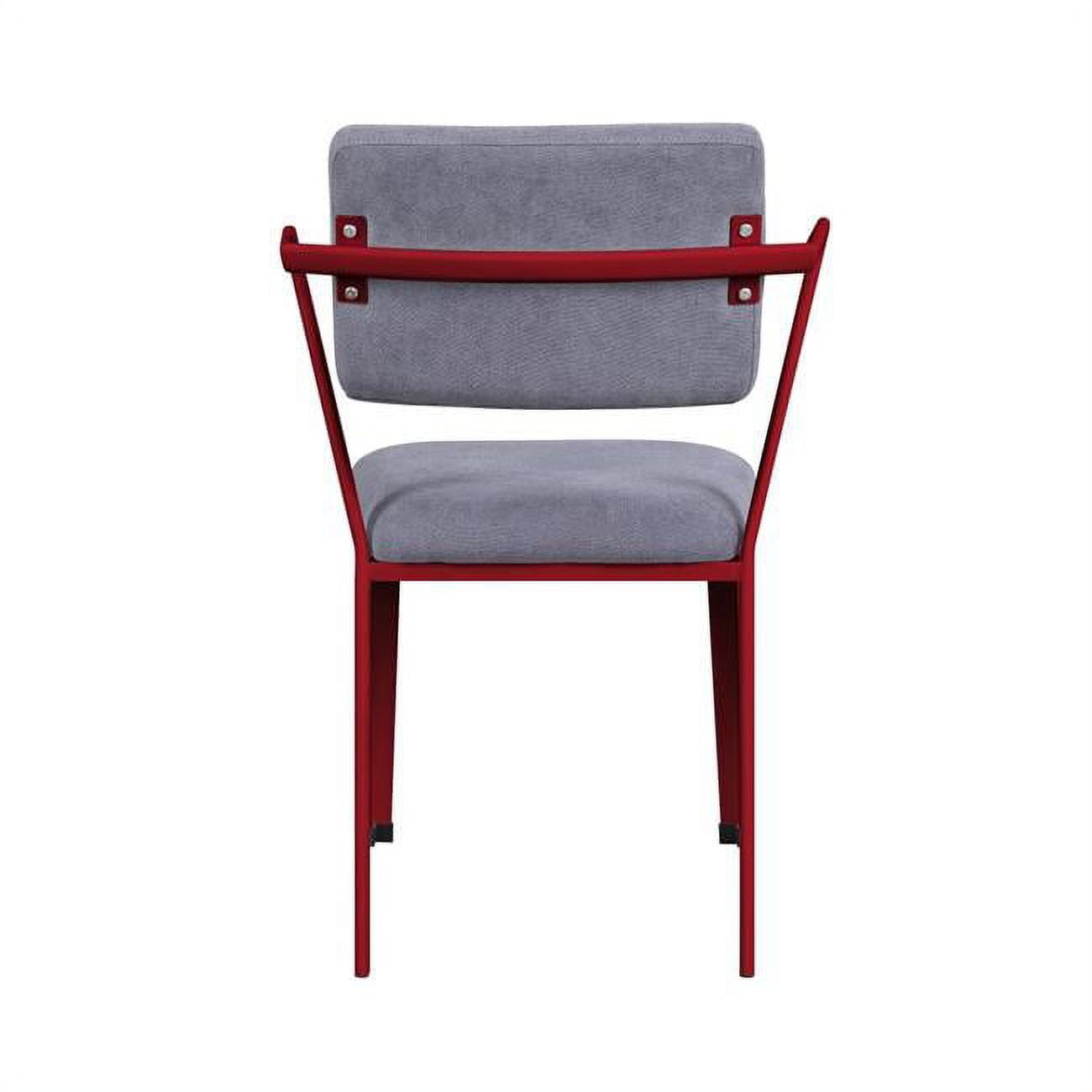 Benzara Fabric Upholstered Metal Base Chair with Flared Armrest, Red ...