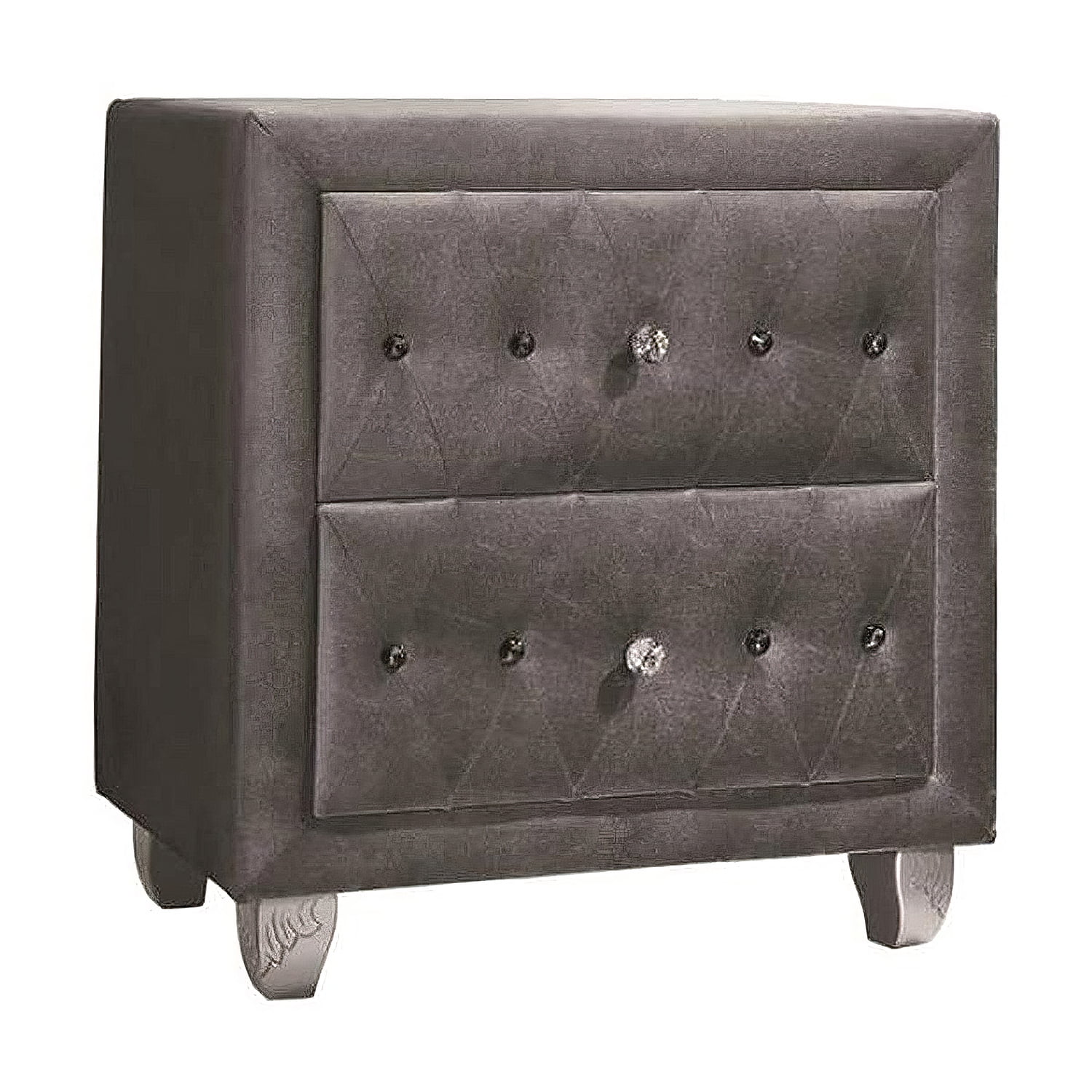 Fabric Upholstered Nightstand with Button-Tufting, Gray - Walmart.com