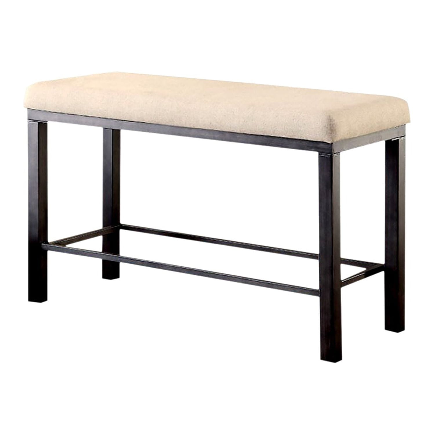 Benzara Jazlyn II Industrial Style Ivory Counter Height Bench-Color ...