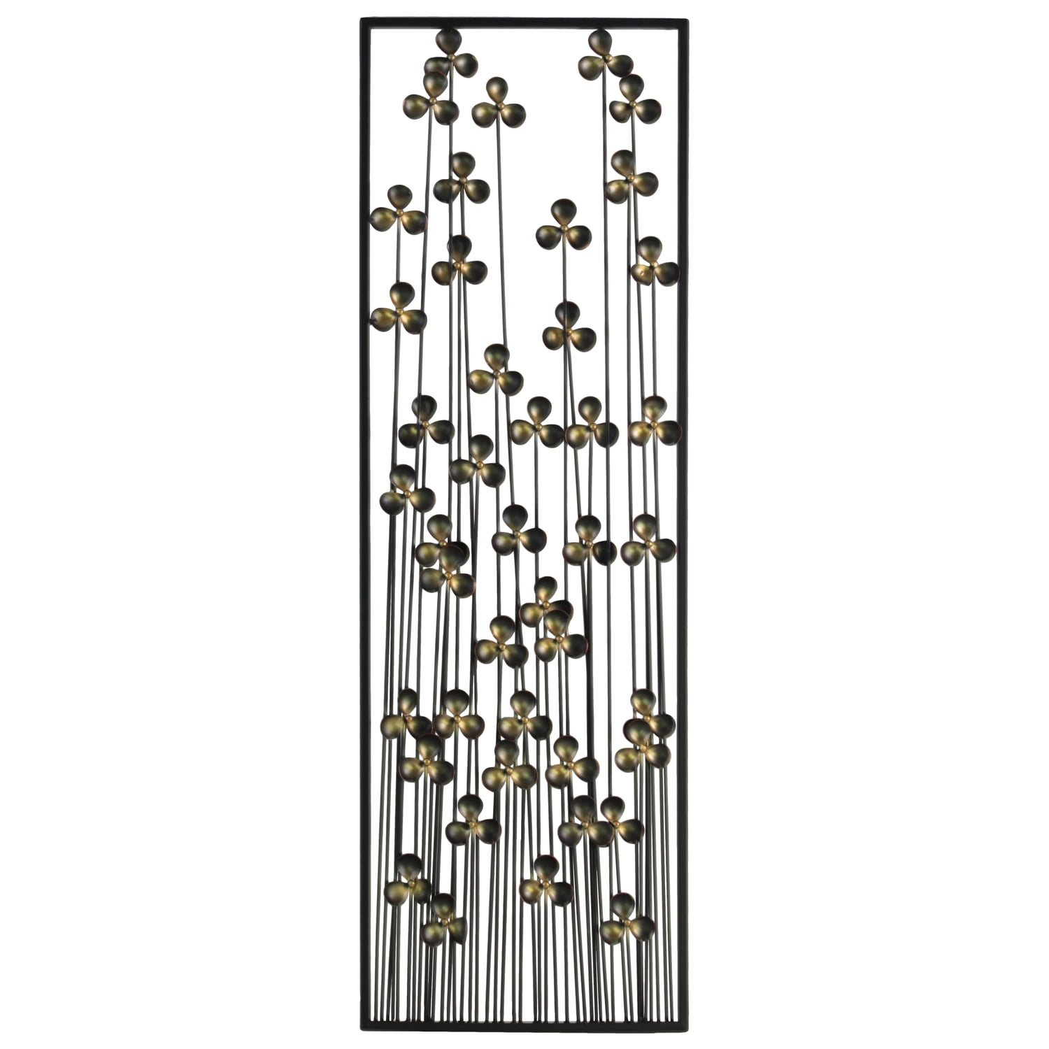 Saltoro Sherpi Metal Clover Leaf Design Wall Decor with Rectangular ...