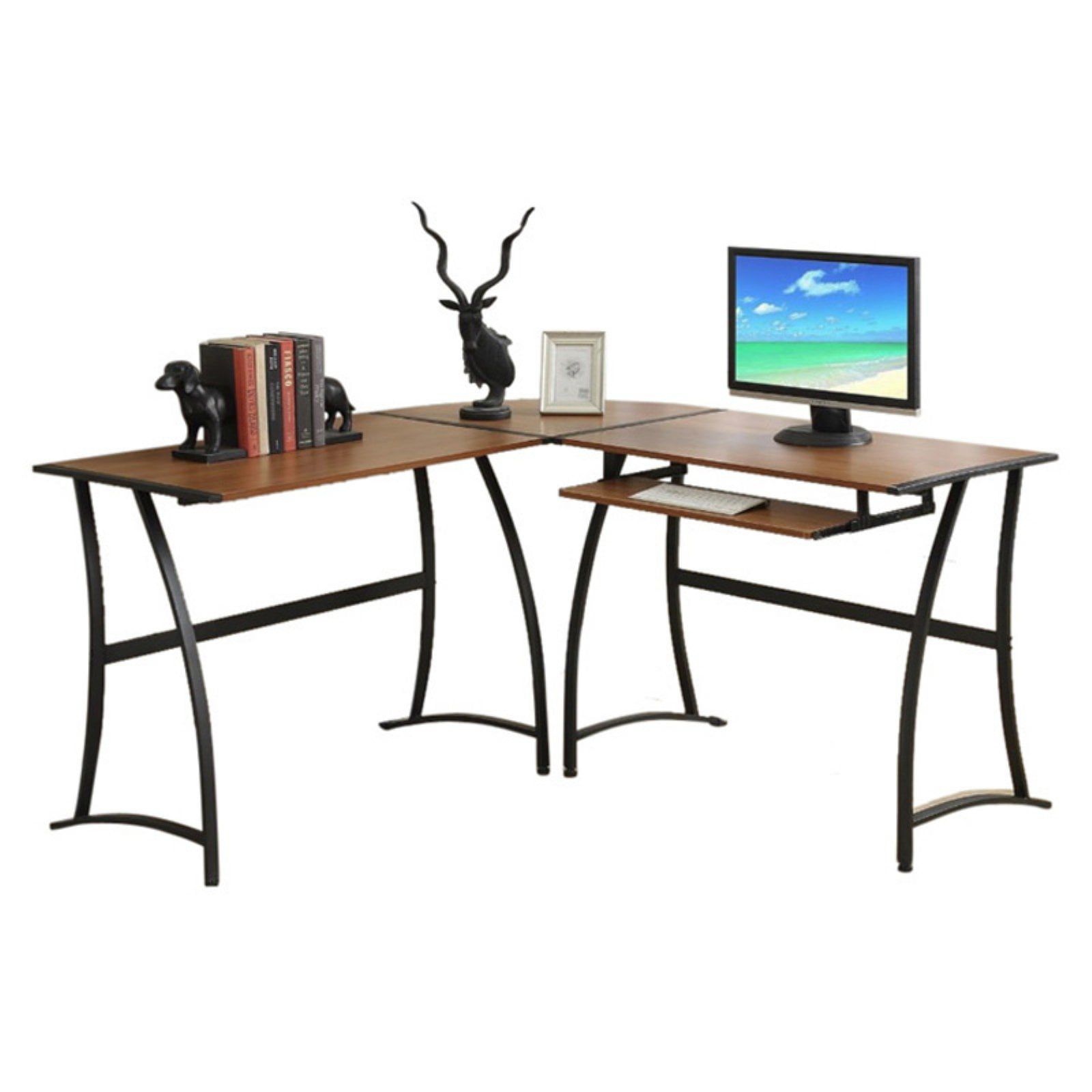 Benzara Metal Framed Laptop Work Station with Wood Top - Walmart.com
