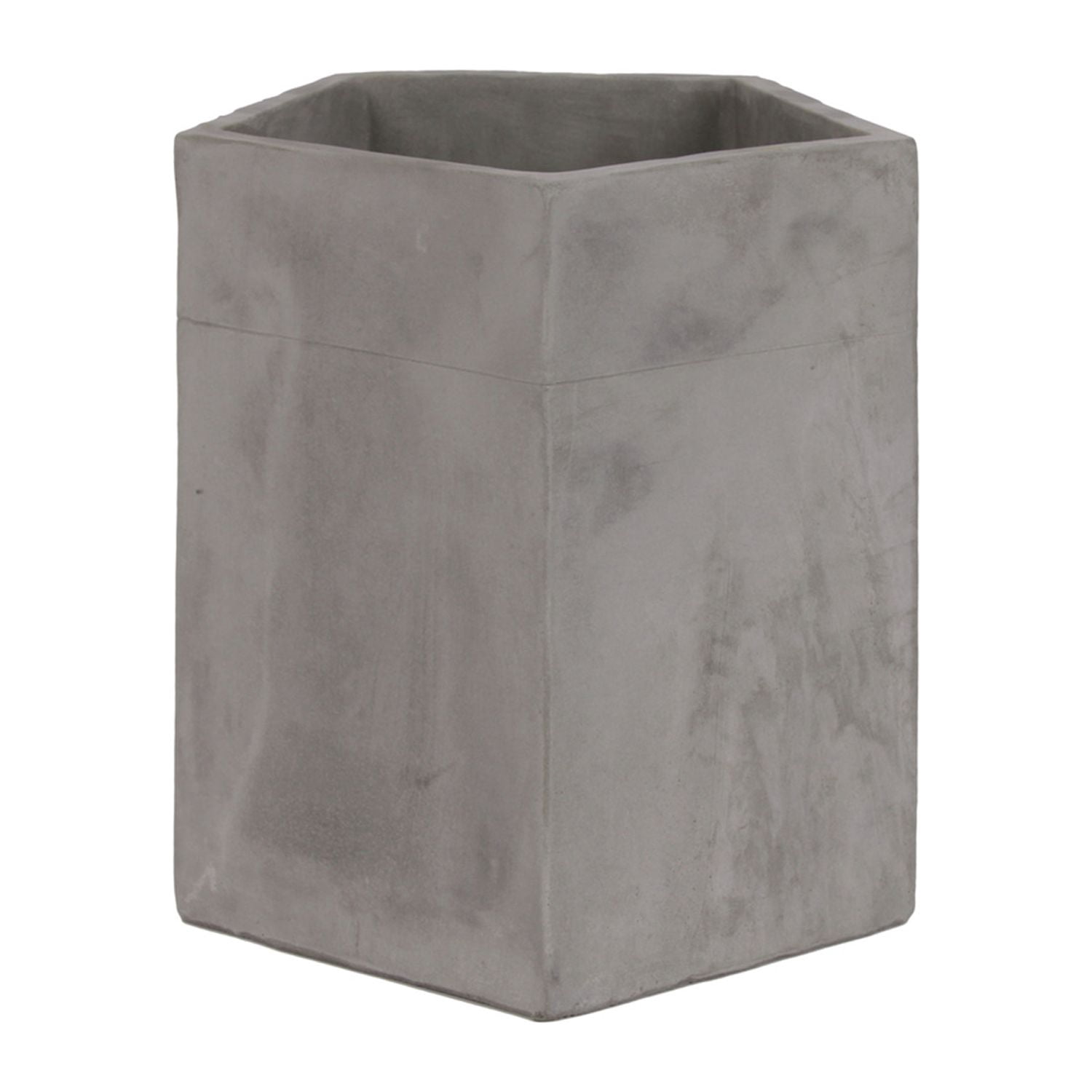 Benzara Pentagonal Shape Cemented Flower Pot, Gray - Walmart.com
