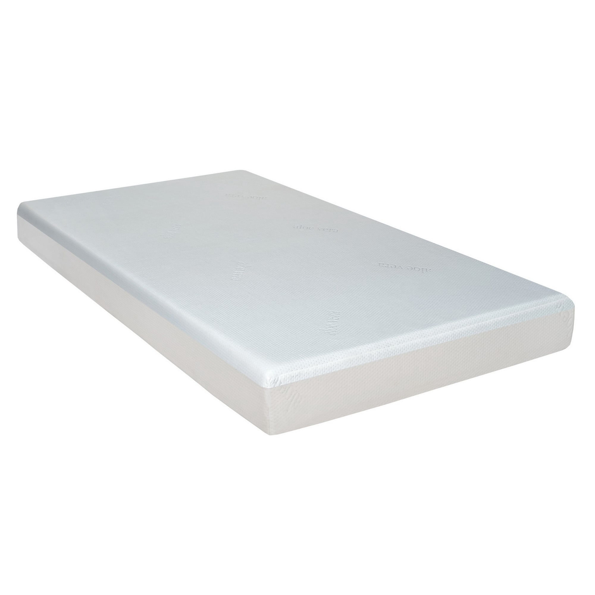 Que 6 Inch Full Size Memory Foam Mattress Gel Infused Fabric Upholstery ...