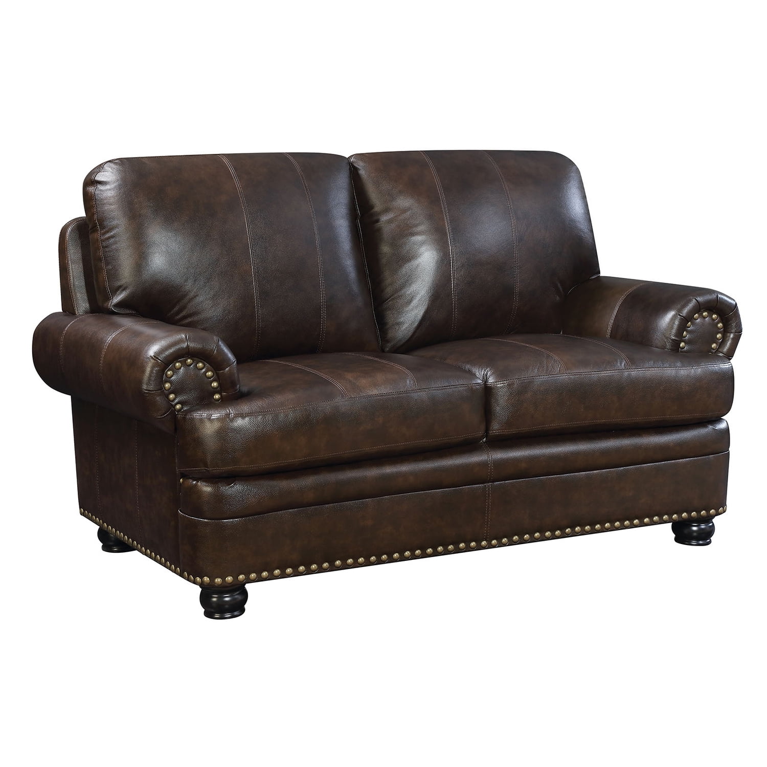 Benzara Reinhardt Transitional Style Love Seat, Dark Brown - Walmart.com