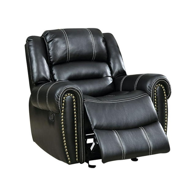 Benzara Stylish Leatherette Glider Recliner Chair, Rolled Arms ...