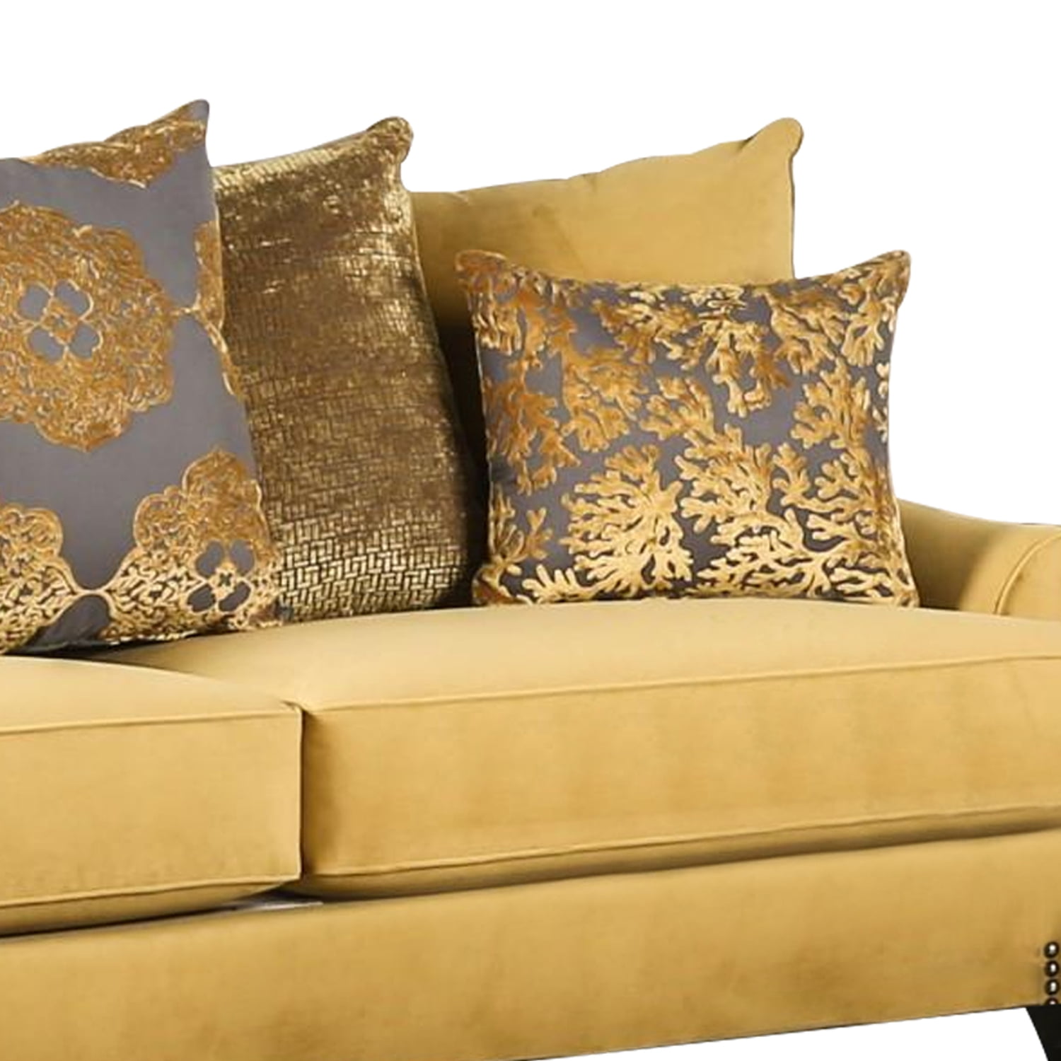 Benzara Soothing Sofa In Gold For Amazing Interior - Walmart.com