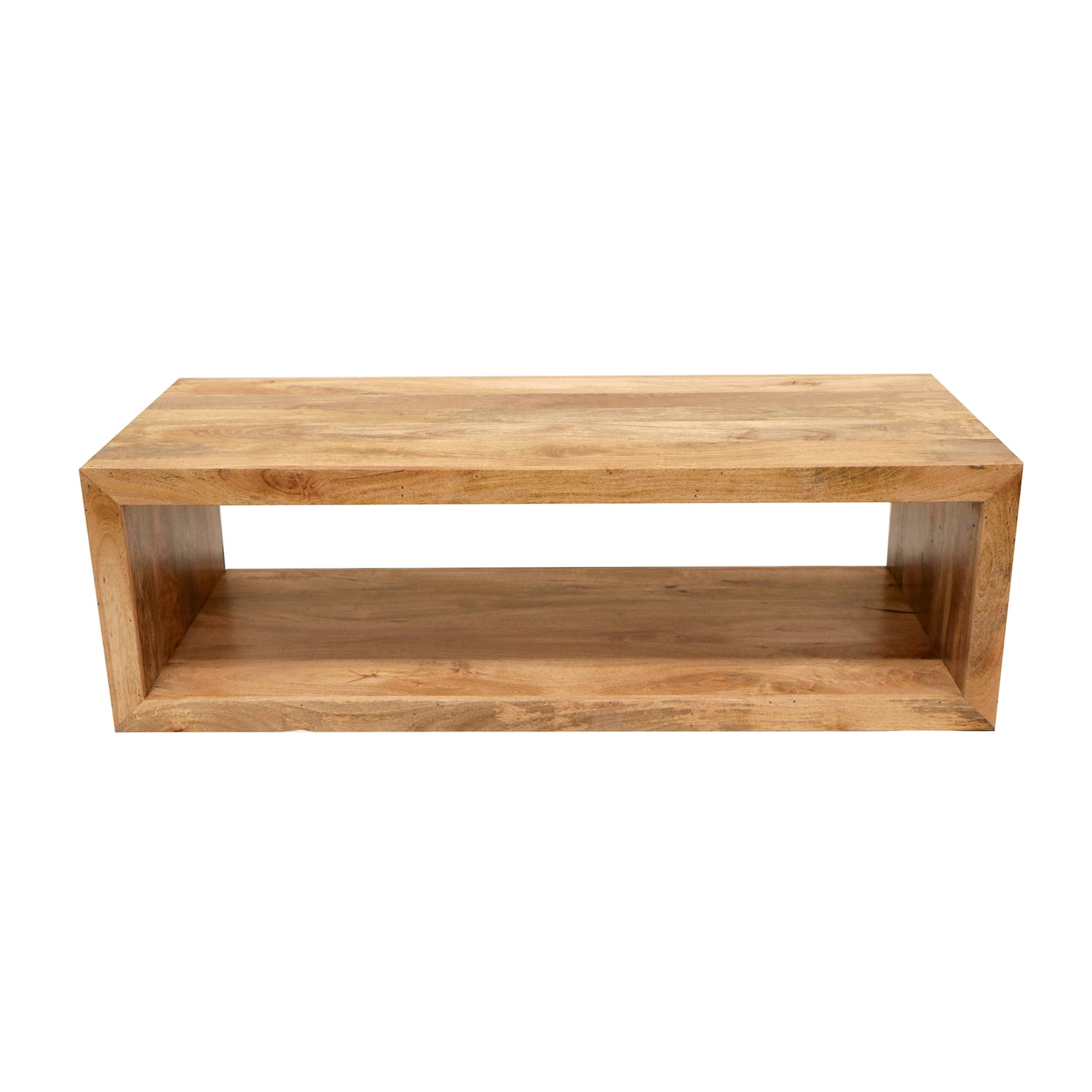 The Urban Port Keli 58 Inch Rustic Farmhouse Mango Wood Coffee Table ...