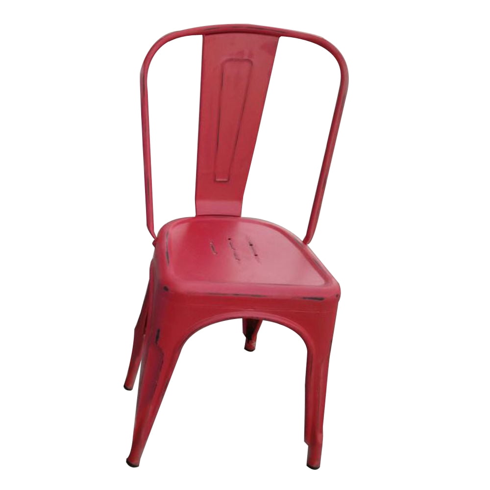 Benzara Tolix Red Steel Chair by Urban Port - Set of 2 Chairs - Walmart.com