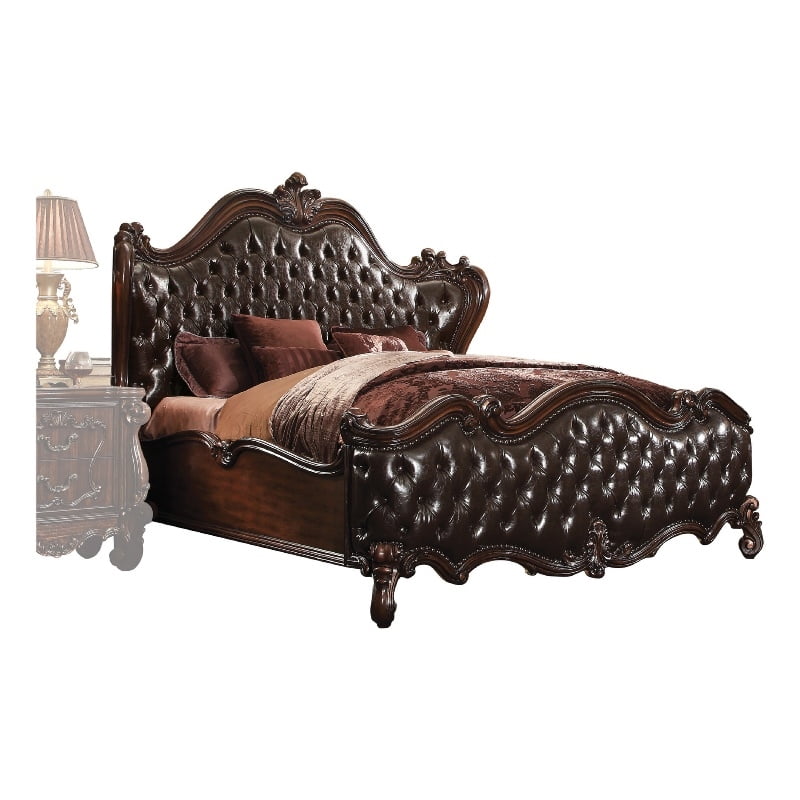 Benzara Traditional Solid Wood California King Bed with Scrolled Legs ...
