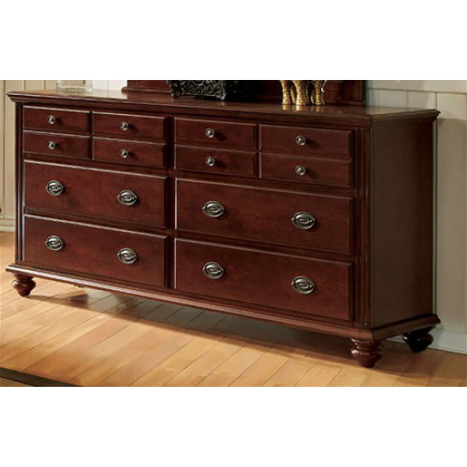 Benzara Transitional Style Dresser, Cherry Brown - Walmart.com