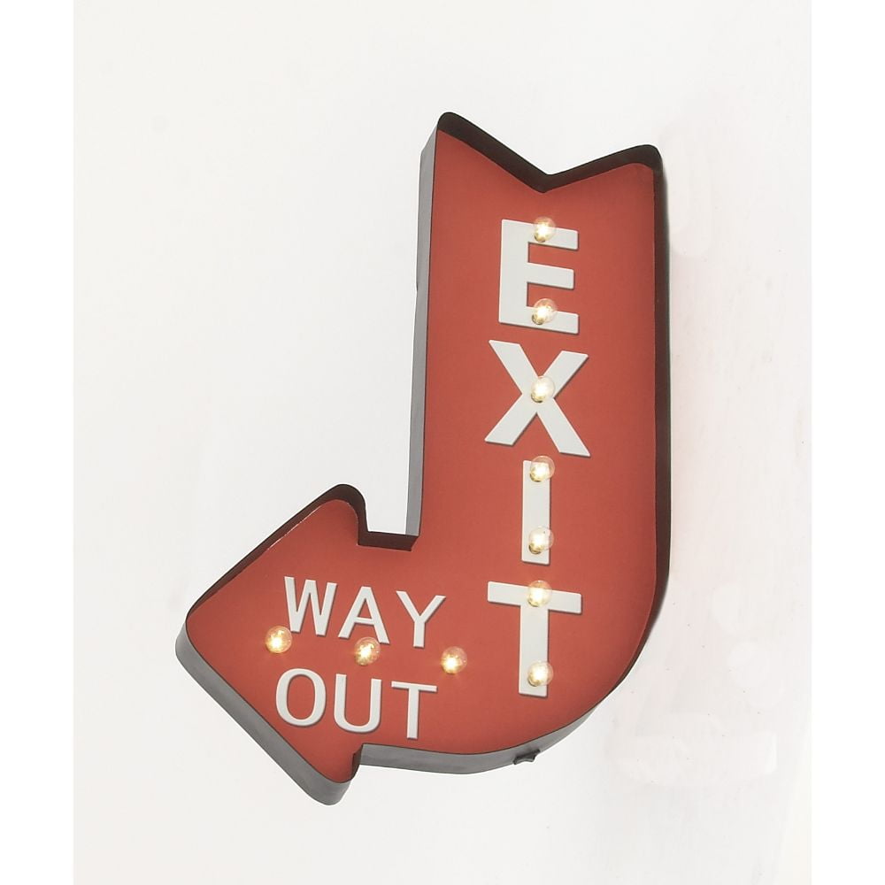 Benzara Trendy Metal Led Exit Wall Sign - Walmart.com