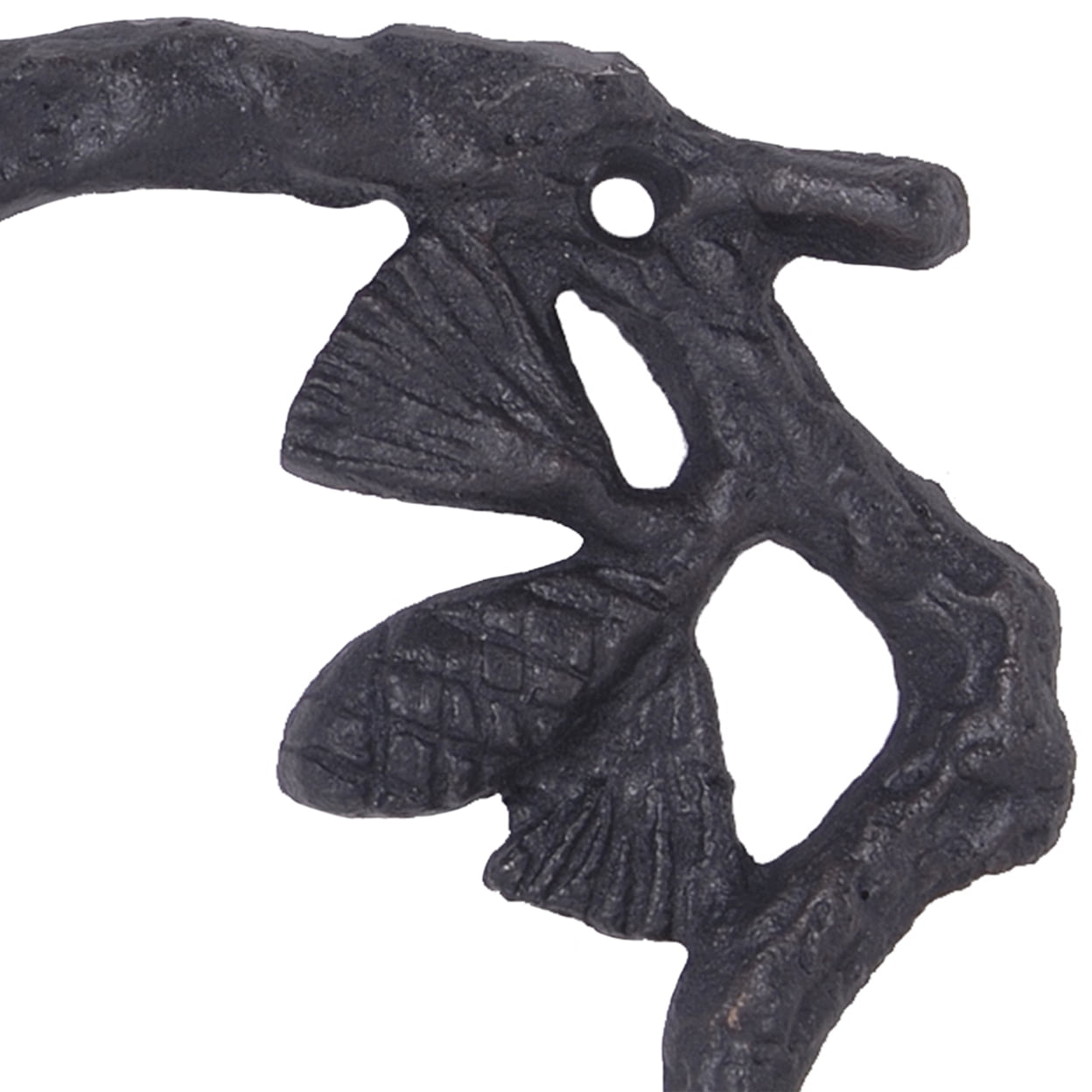 Benjara Wood Branch Look Wall Hooks with Key Hole Hanging, Black, Set ...