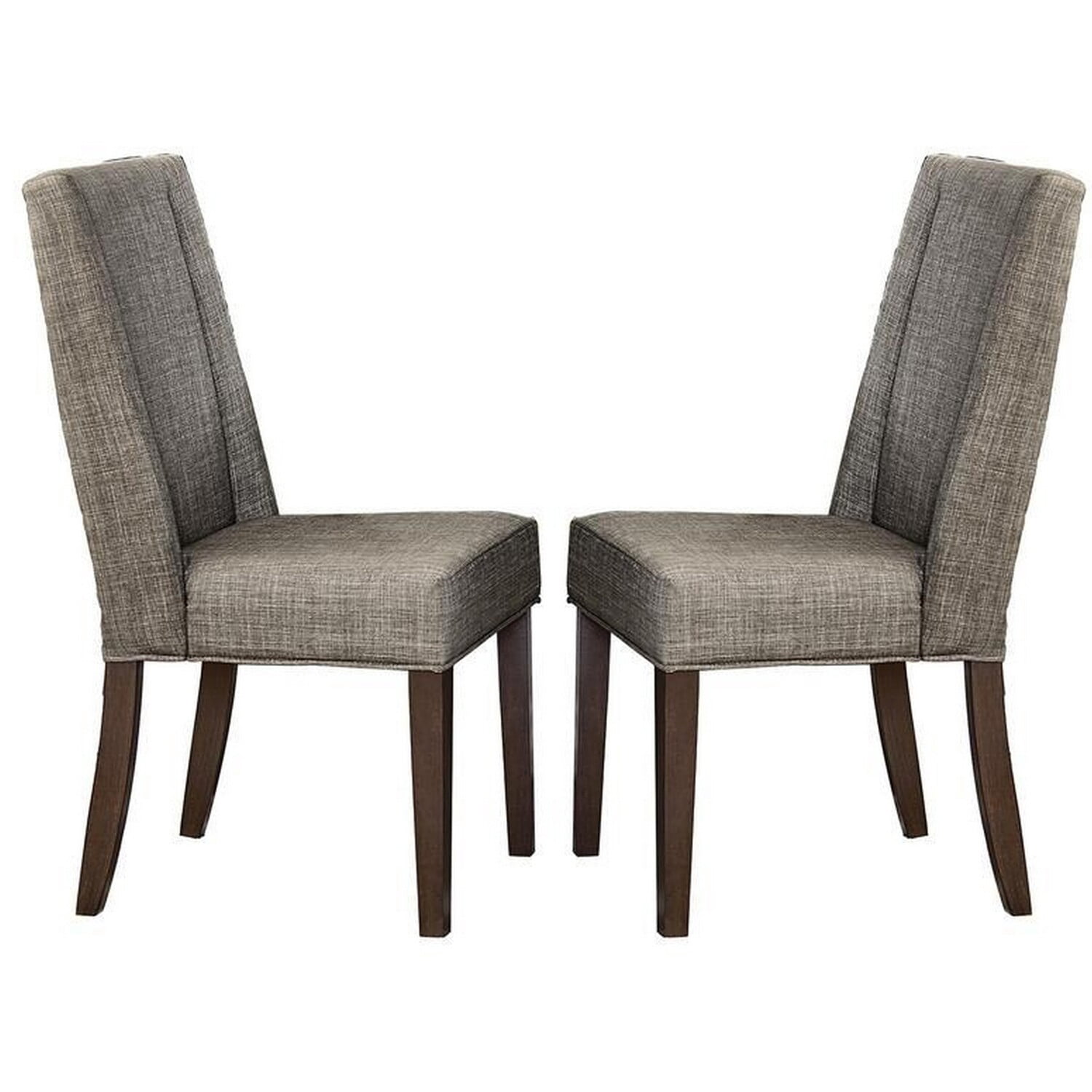 Benzara Wood & Fabric Dining Side Chair with Shallow Wing Back, Gray ...