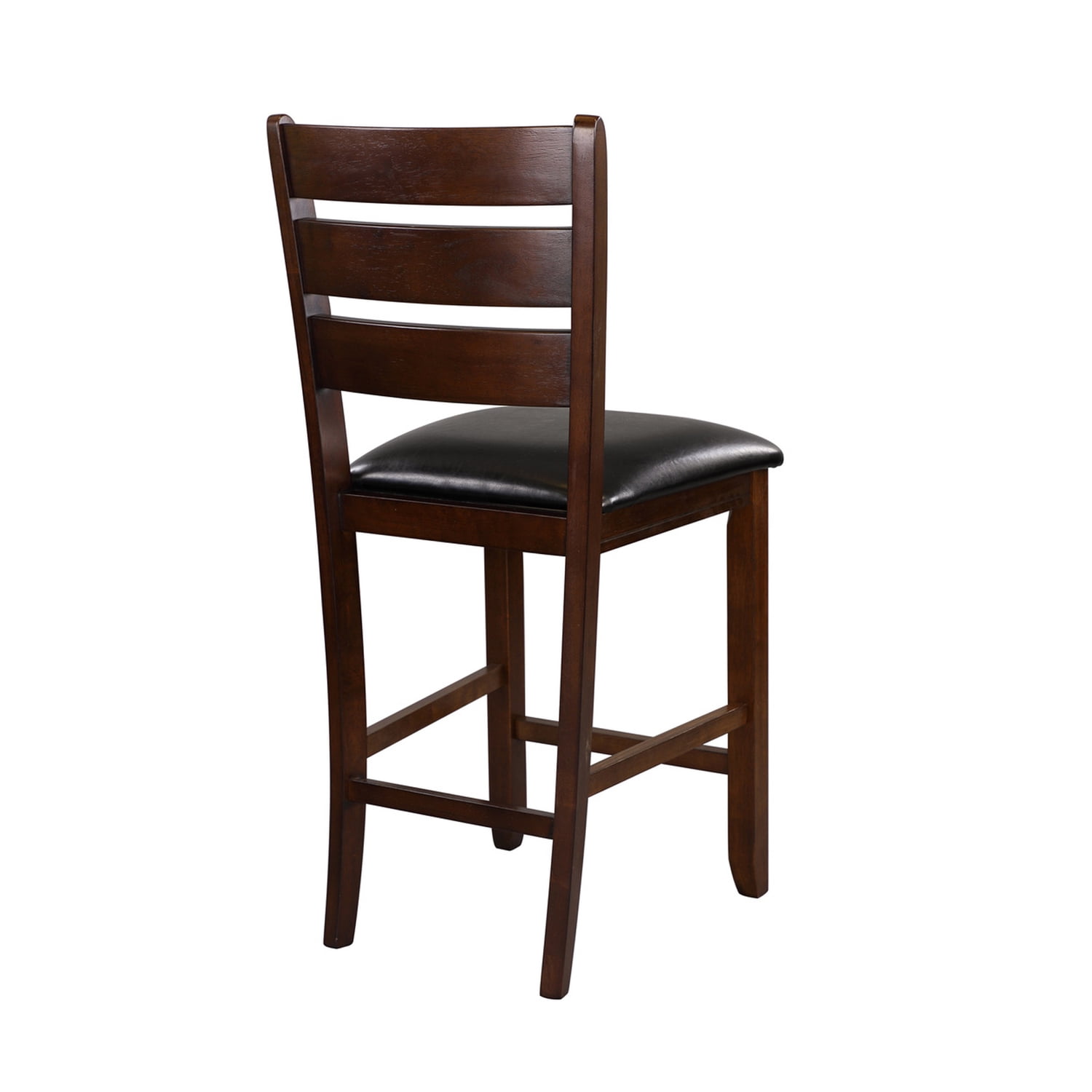 WoodCounter Height Chairs With Slatted Backs, Set of 2, Dark Brown ...