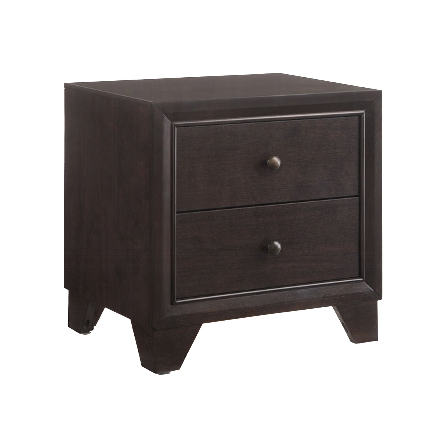 Wooden Night Stand with Two Drawer , Espresso Brown - Walmart.com
