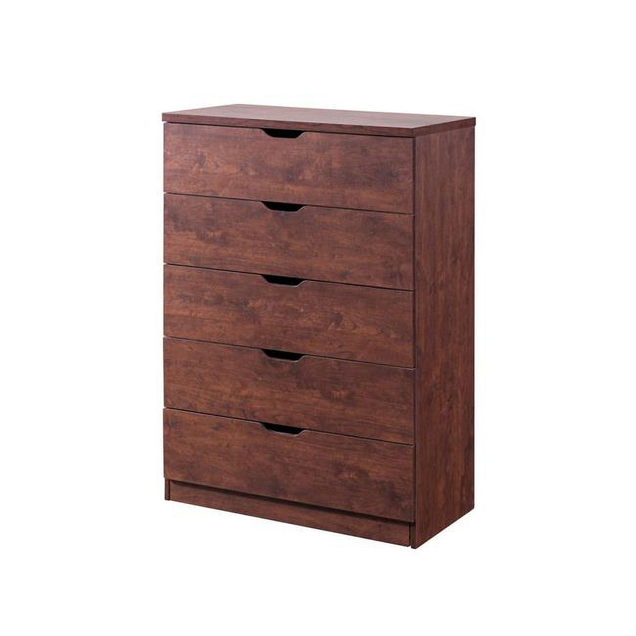 Benzara Wooden Utility Storage Chest with Five Drawers on Metal Glides ...
