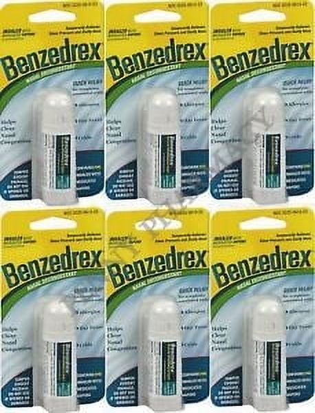 Benzedrex Inhaler Nasal Decongestant, Allergy & Sinus Medicine, Cold ...