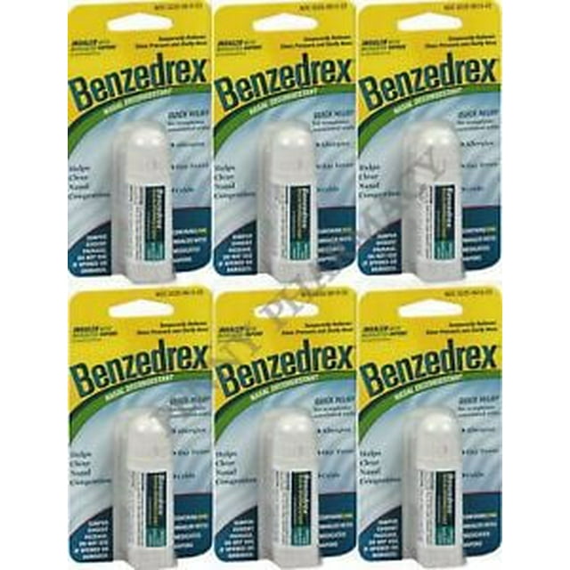 Benzedrex Inhaler Nasal Decongestant, Allergy & Sinus Medicine, Cold ...