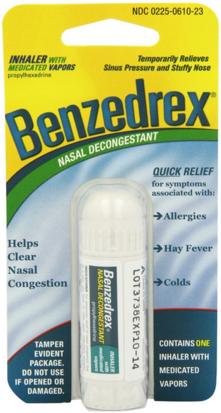 Benzedrex Inhaler Nasal Decongestion Quick Relief Allergies, 1ct, 6 ...