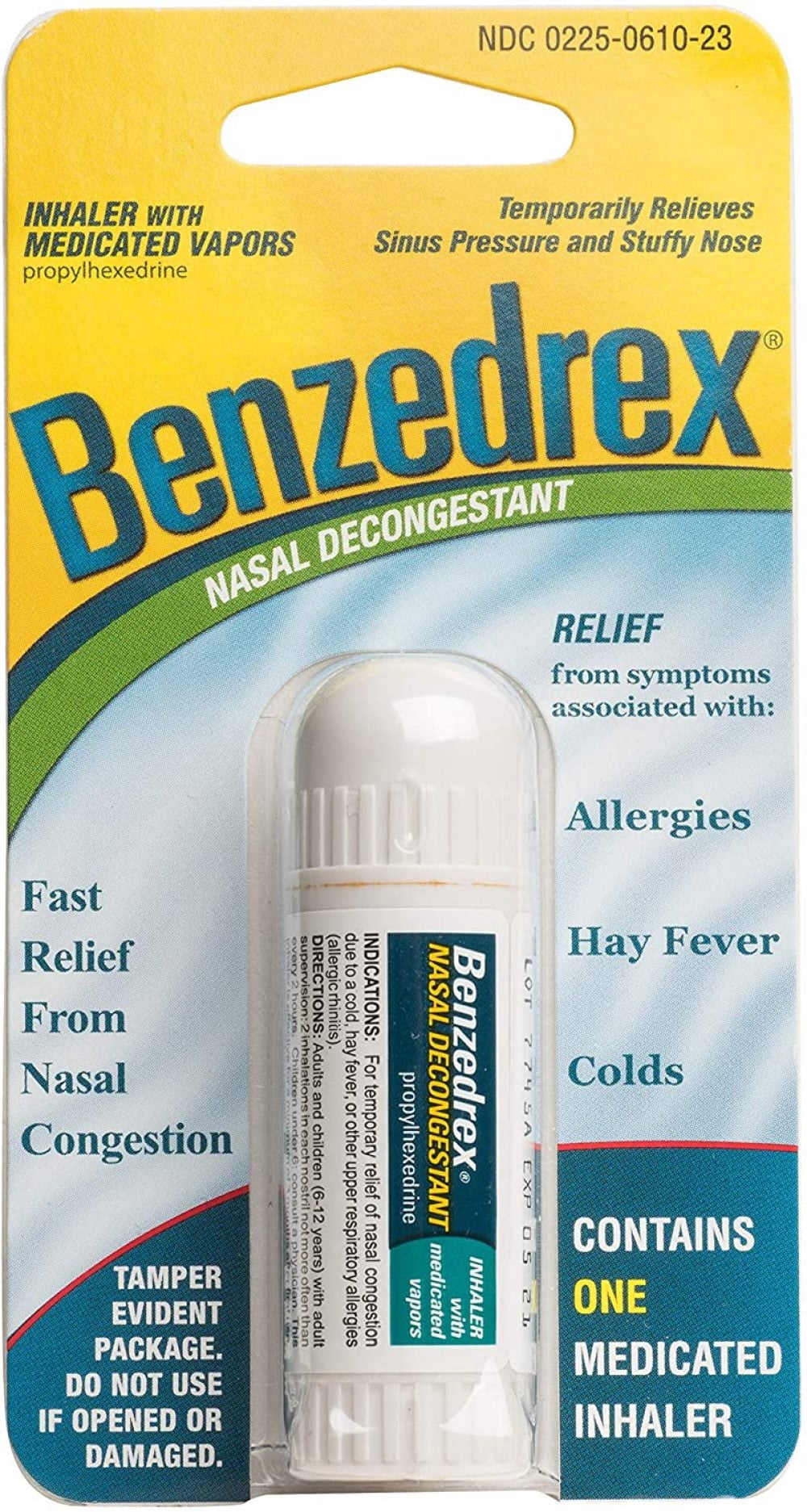 Benzedrex Nasal Decongestant Inhaler for Relief of Sinus Pressure ...