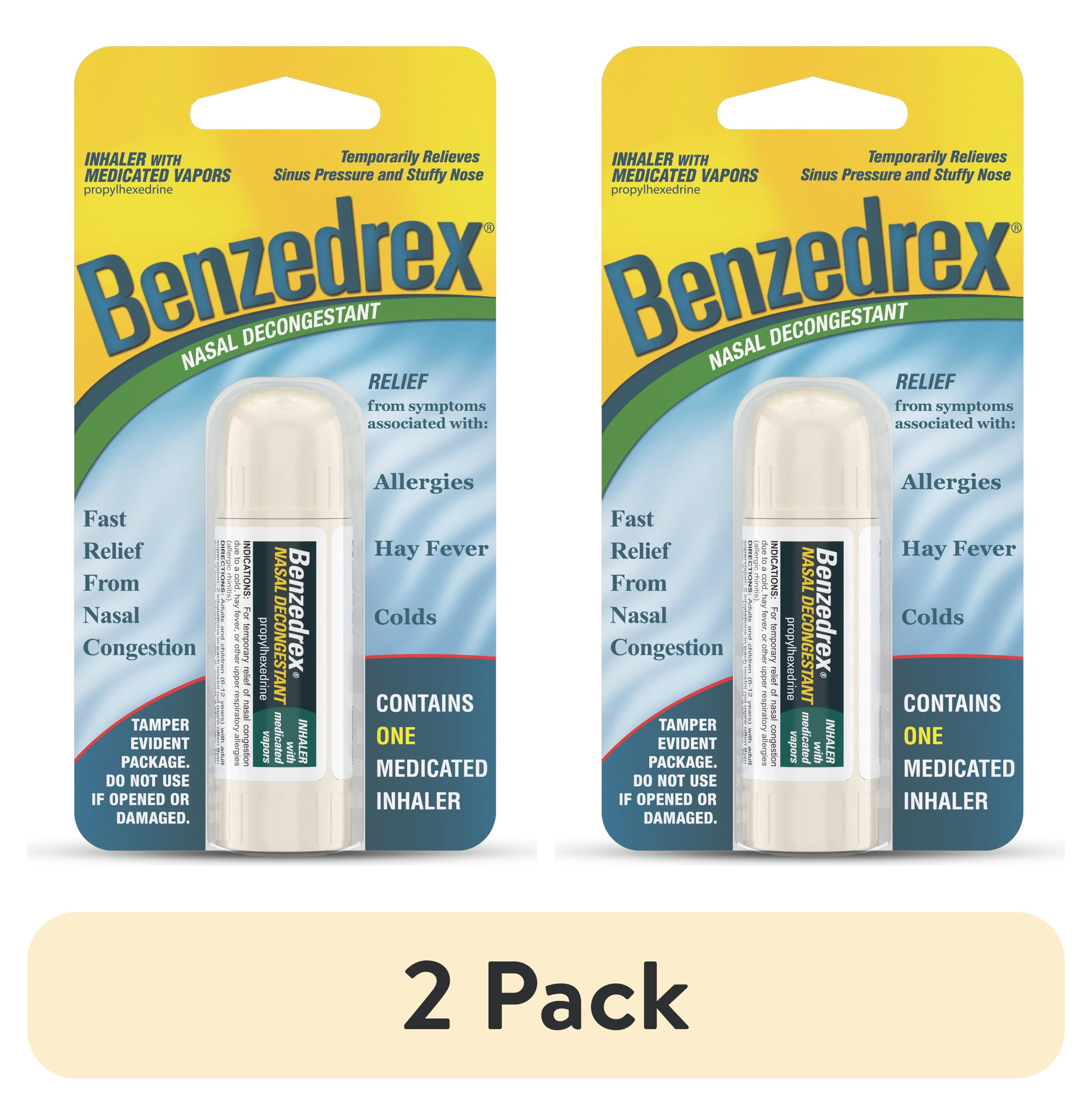 (2 pack) Benzedrex Nasal Decongestant Inhaler With Medicated Vapors ...
