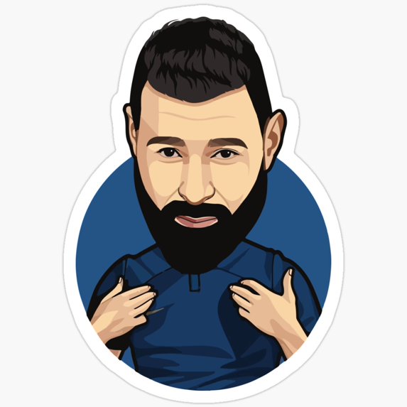 Benzema Cartoon Illustration Sticker Phone Decal Water Bottle Stickers ...