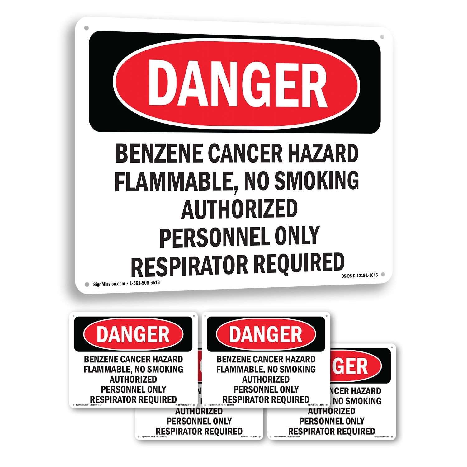 Benzene OSHA Danger Aluminum Sign 10 Inch x 7 Inch - 5 Pack - Walmart.com