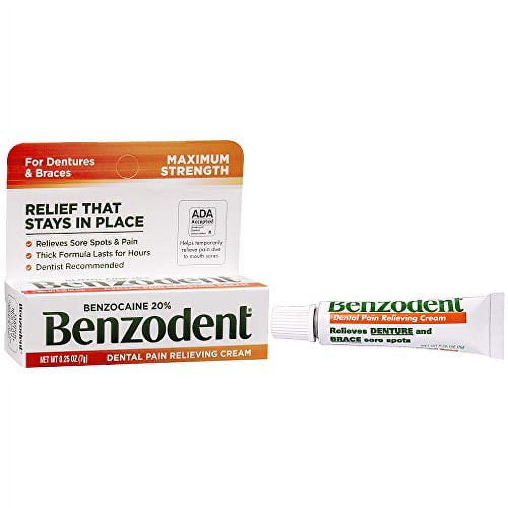 Benzodent Dental Pain Relieving Cream 0.25 Oz (3 Pack) - Walmart.com