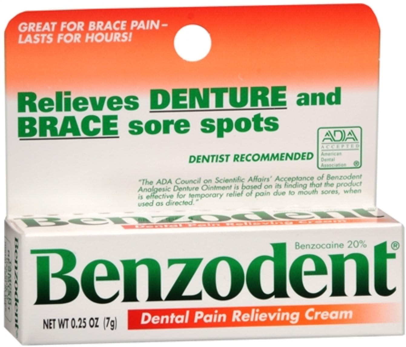 Benzodent Dental Pain Relieving Cream 0.25 oz (Pack of 6) - Walmart.com