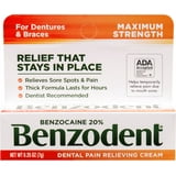 Benzodent Dental Pain Relieving Cream, Benzocaine Formula, 0.25 oz, For ...