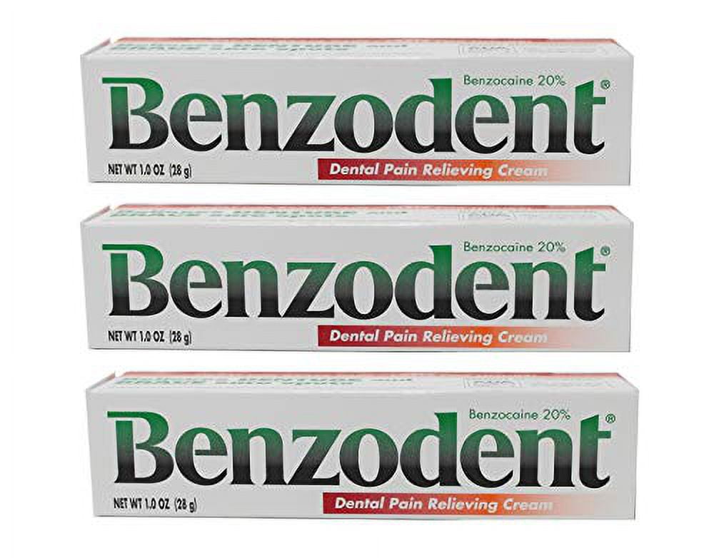 Benzodent Dental Pain Relieving Cream, 1 Ounce - Pack of 3 - Walmart.com