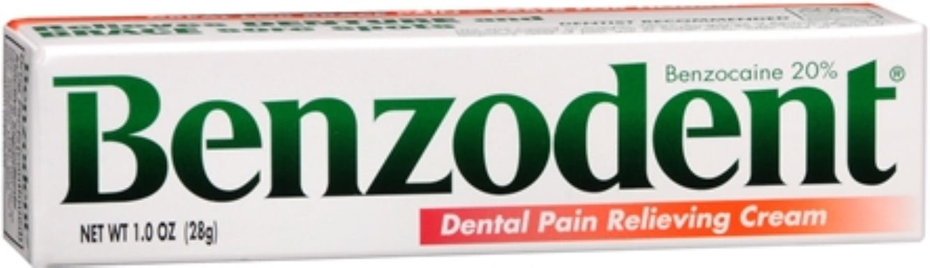 Benzodent Oral Relief Dental Pain Relieving Cream, 1 oz, Pack of 4 ...