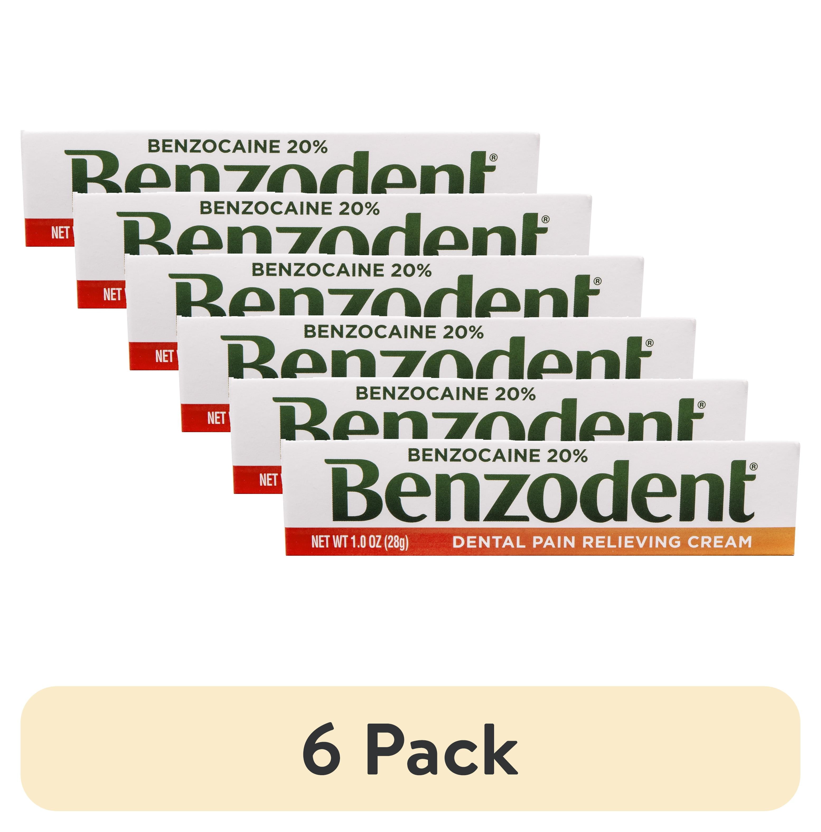 (6 pack) Benzodent Dental Pain Relieving Cream, Denture Tooth and Gum ...