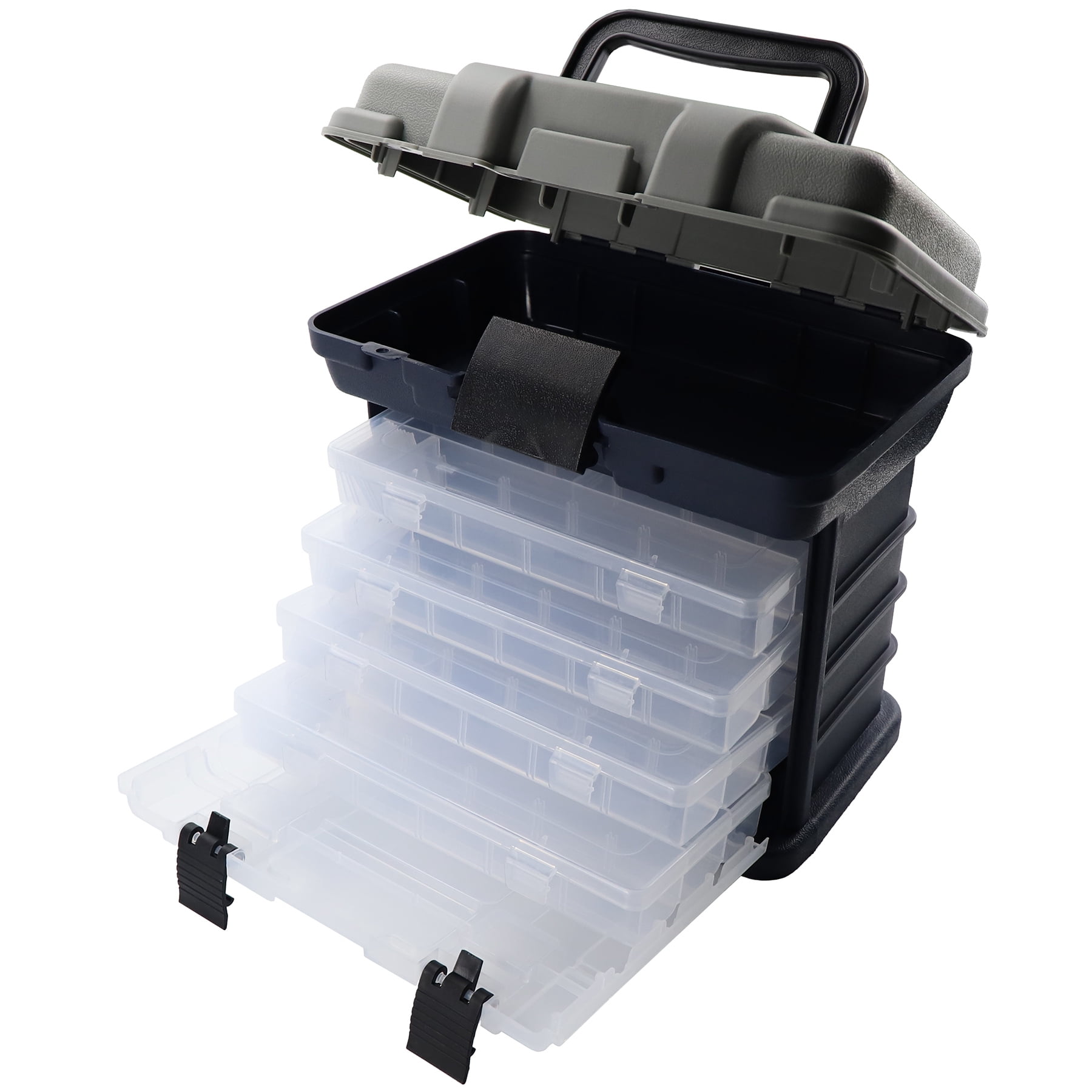 Beoccudo Large 4-Layer Fishing Tackle Box Organizer, Multi-Tray Tackle ...