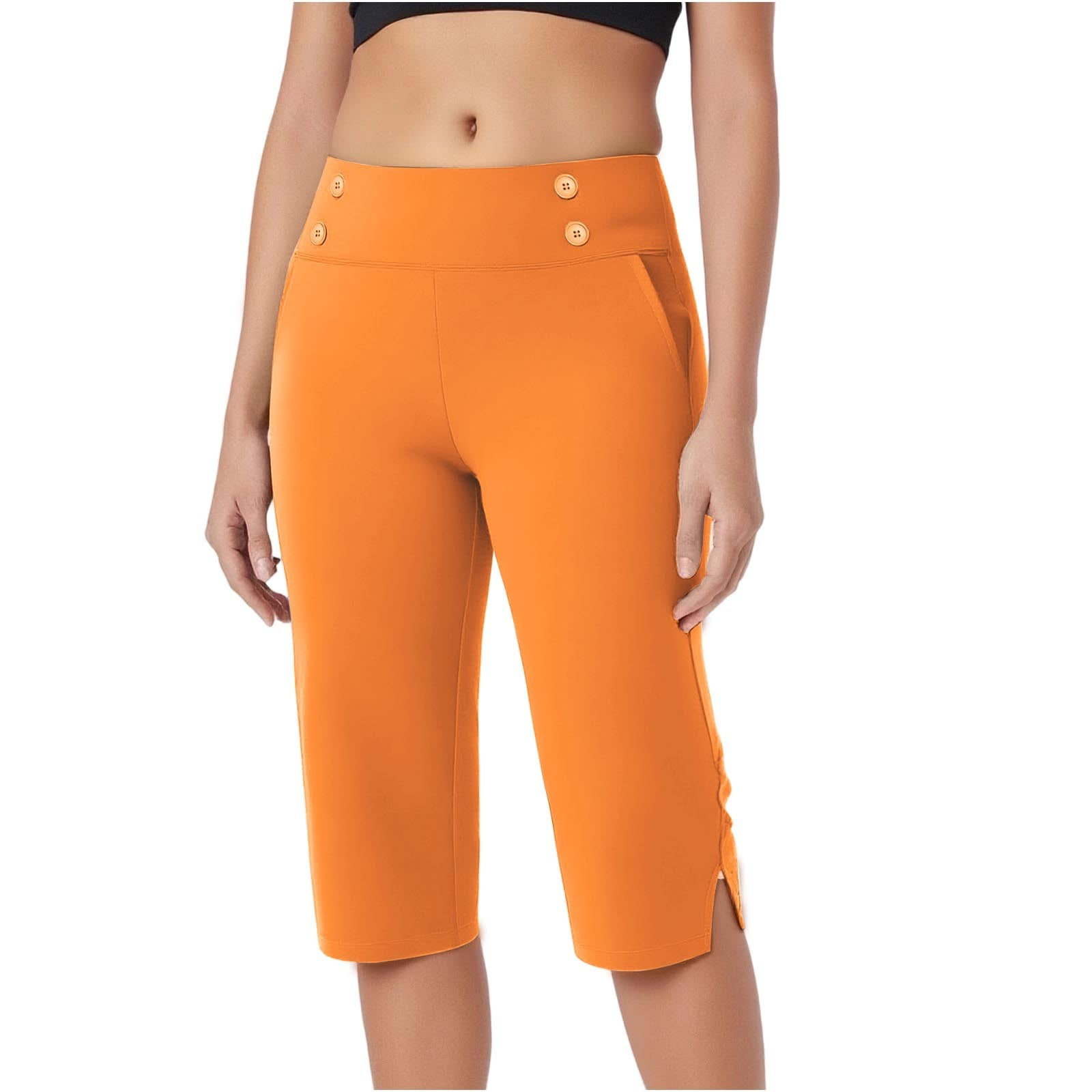 Beollynier Capri Pants for Women Workout Pants with Drawstring Elastic ...