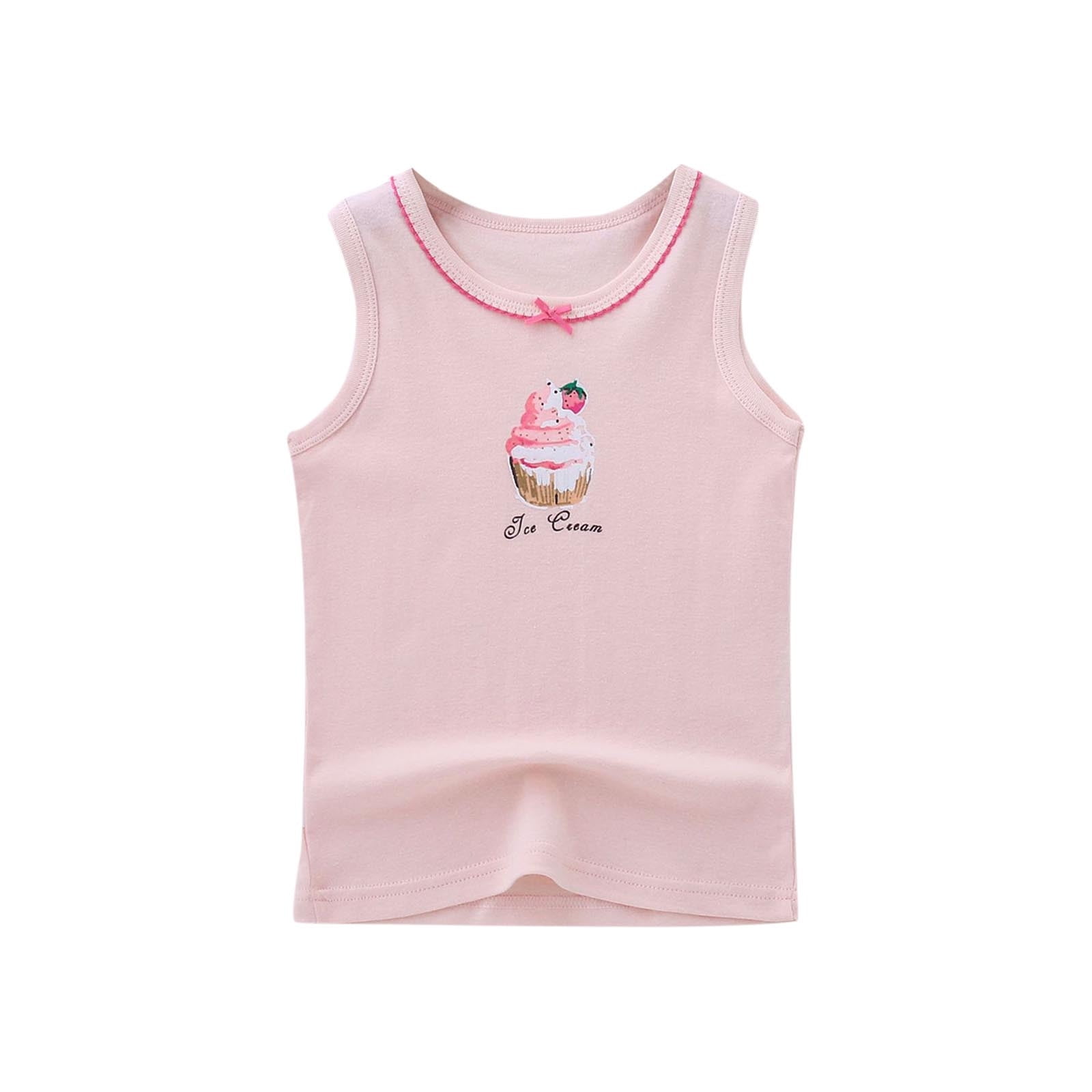 Beollynier Cotton Printed Round Neck Tank Top for Kids 2-14 Years ...