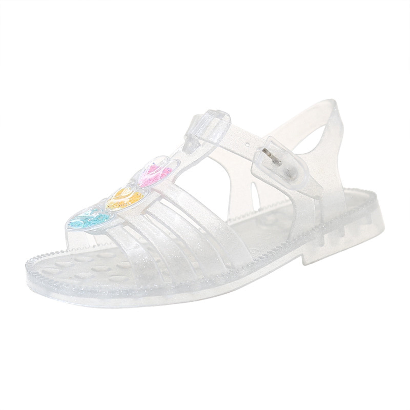 Beollynier Summer Girls Heart Closed-Toe Jelly Sandals for 1-9 Years ...