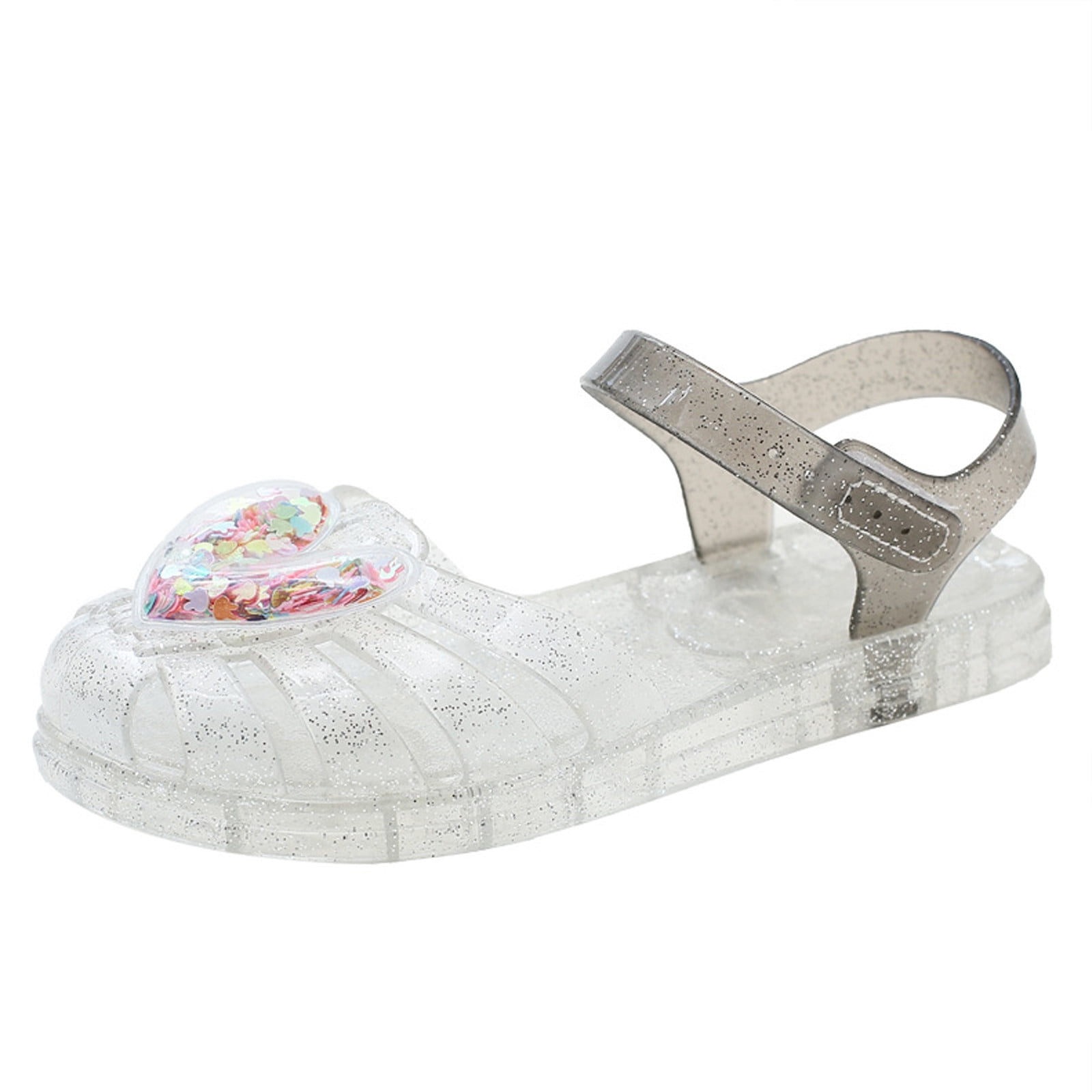 Beollynier Summer Girls Heart Closed-Toe Jelly Sandals for 1-9 Years ...