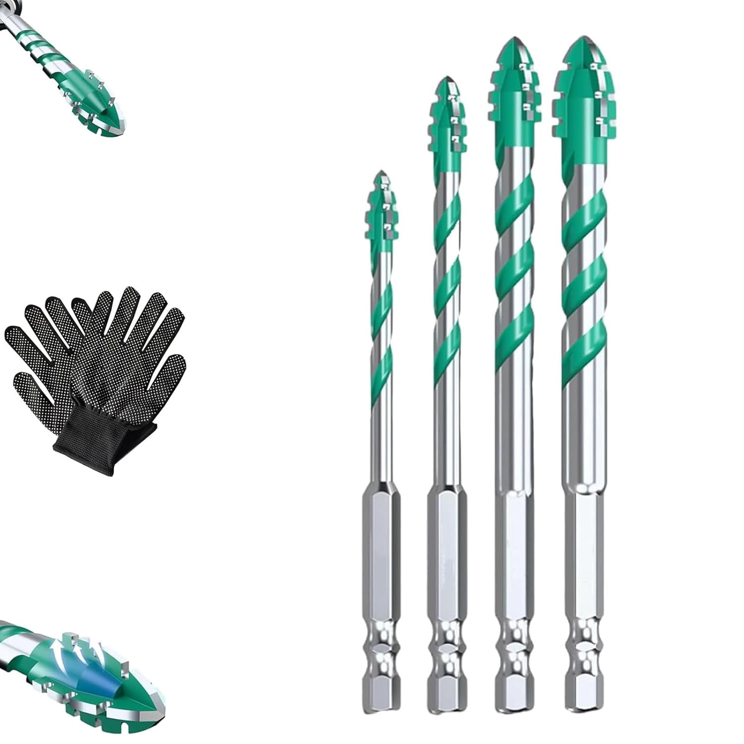 Beooshop Four Blade Serrated Eccentric Drill Bits, 4-Flute Serrated ...